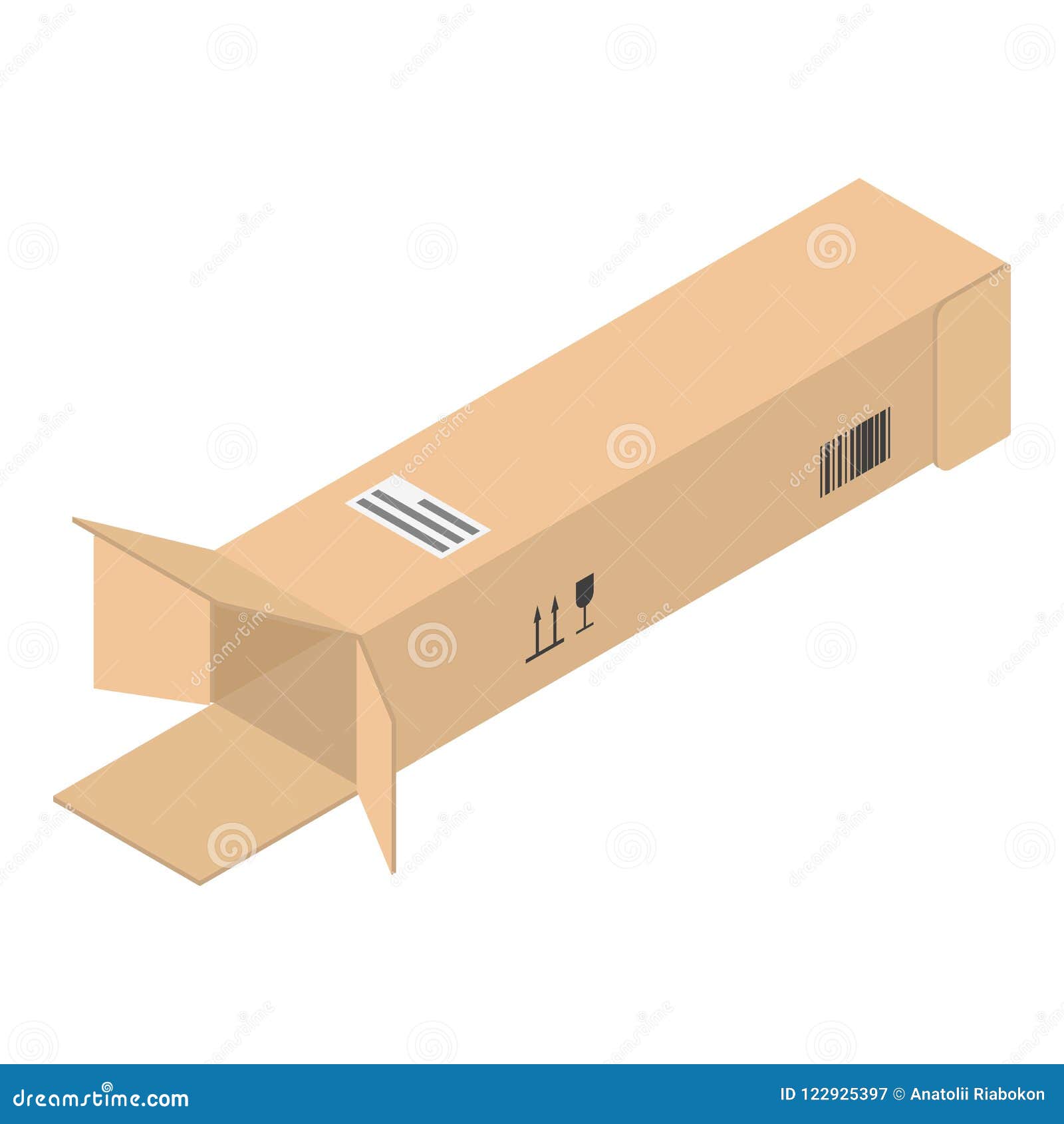 Open Long Box Icon, Isometric Style Stock Vector - Illustration of ...