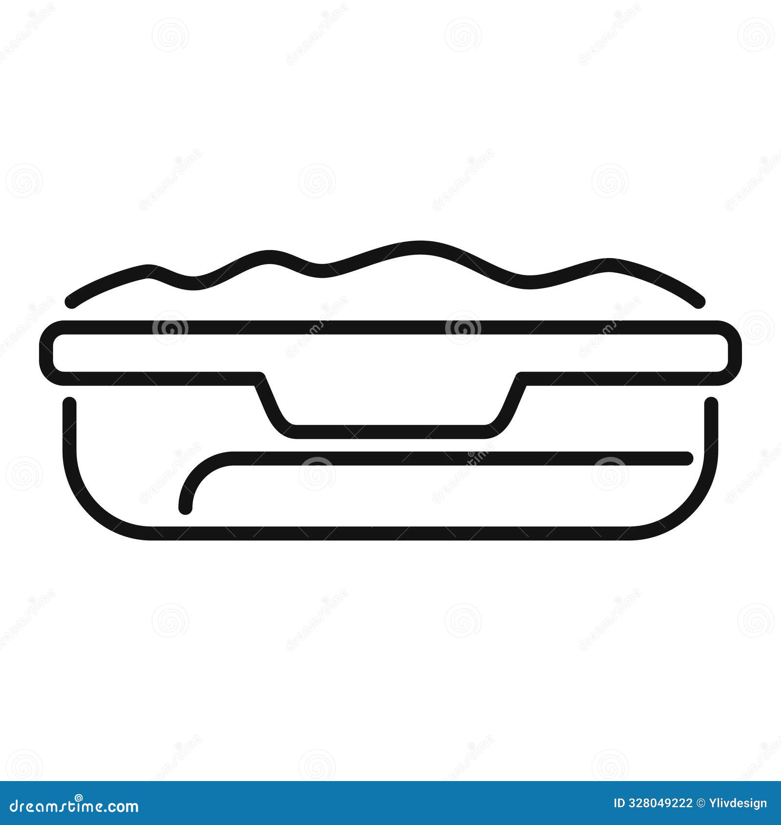 Open Lunch Box with Food Icon Thin Line for Web and Mobile, Modern ...