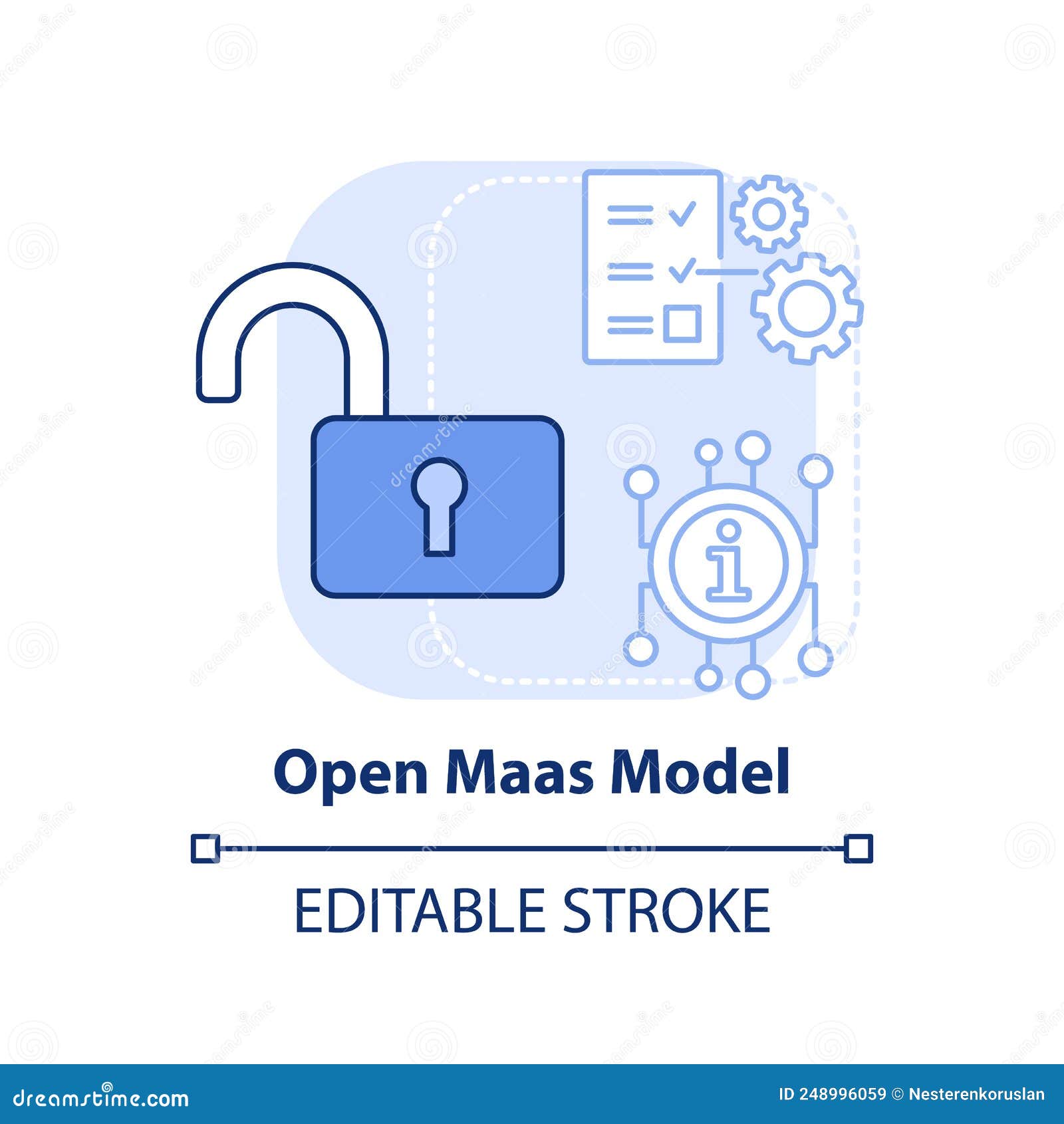 Open Maas Model Light Blue Concept Icon Stock Vector - Illustration of ...