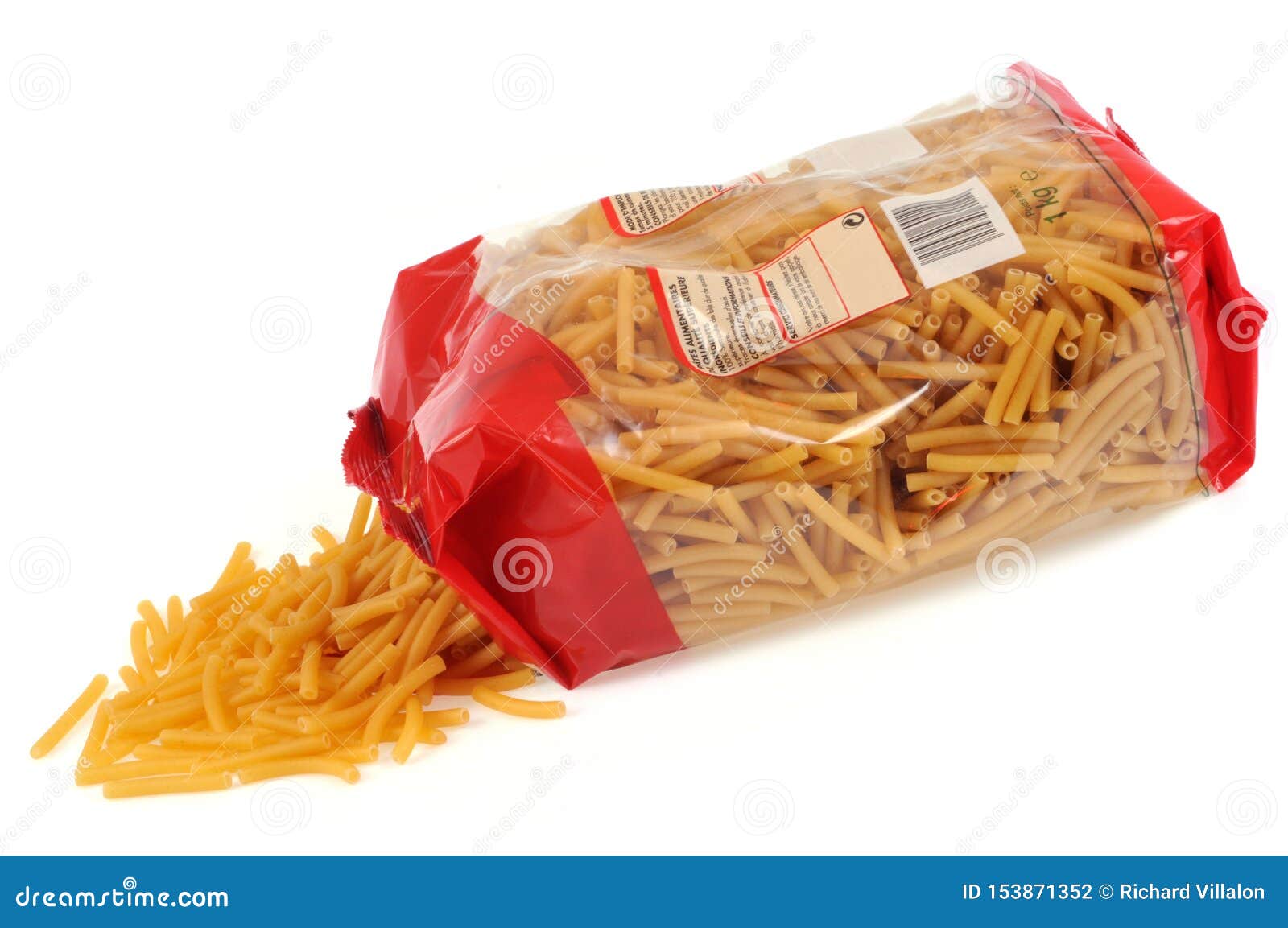 Open Macaroni Package on White Background Editorial Photography - Image ...