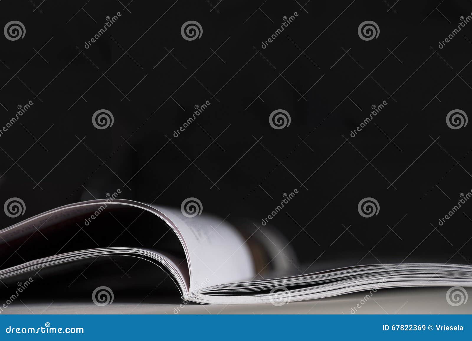 Open Magazine with on Black Background Stock Image - Image of group ...