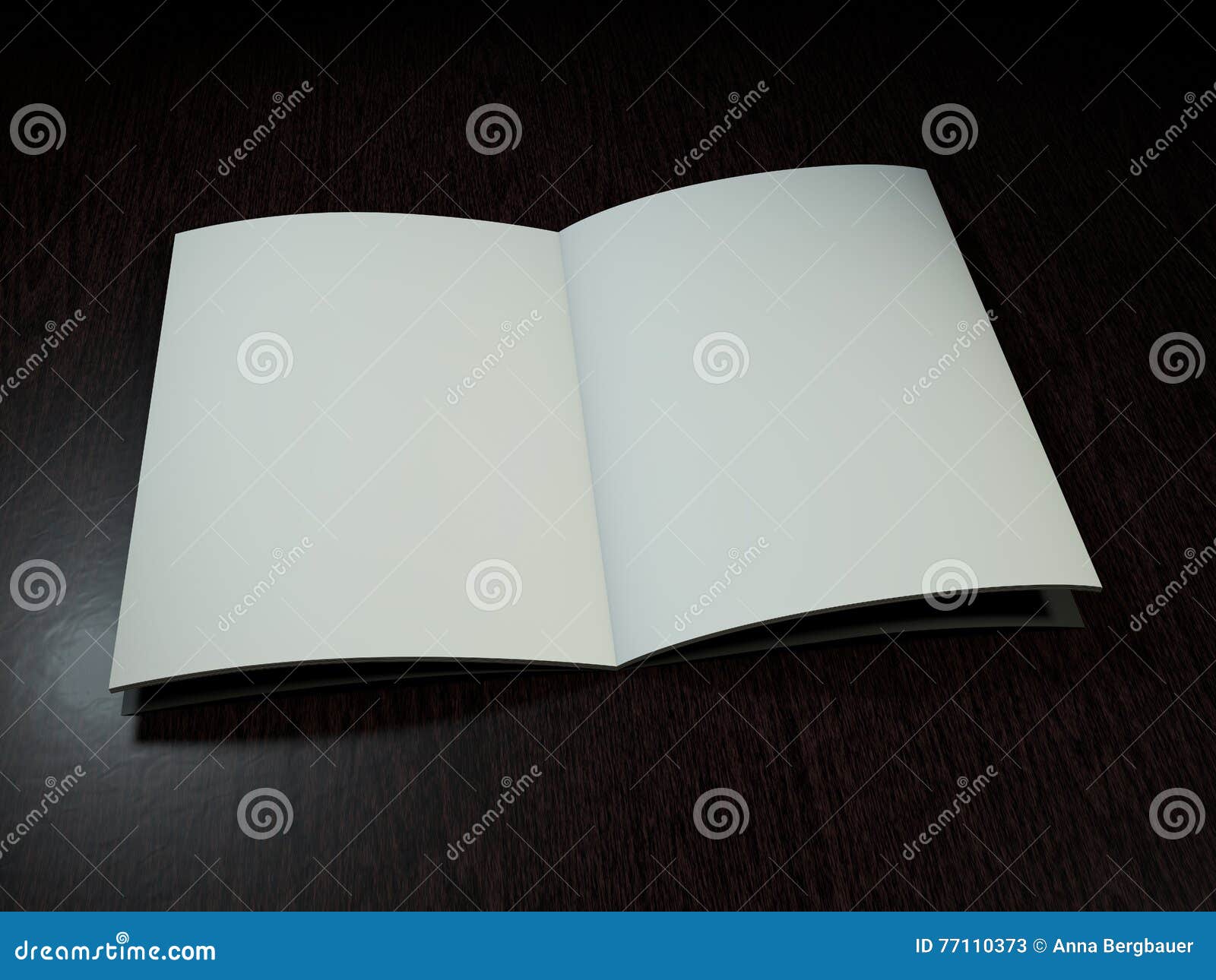 Open Magazine with Blank Pages. 3D Rendering. Stock Illustration ...