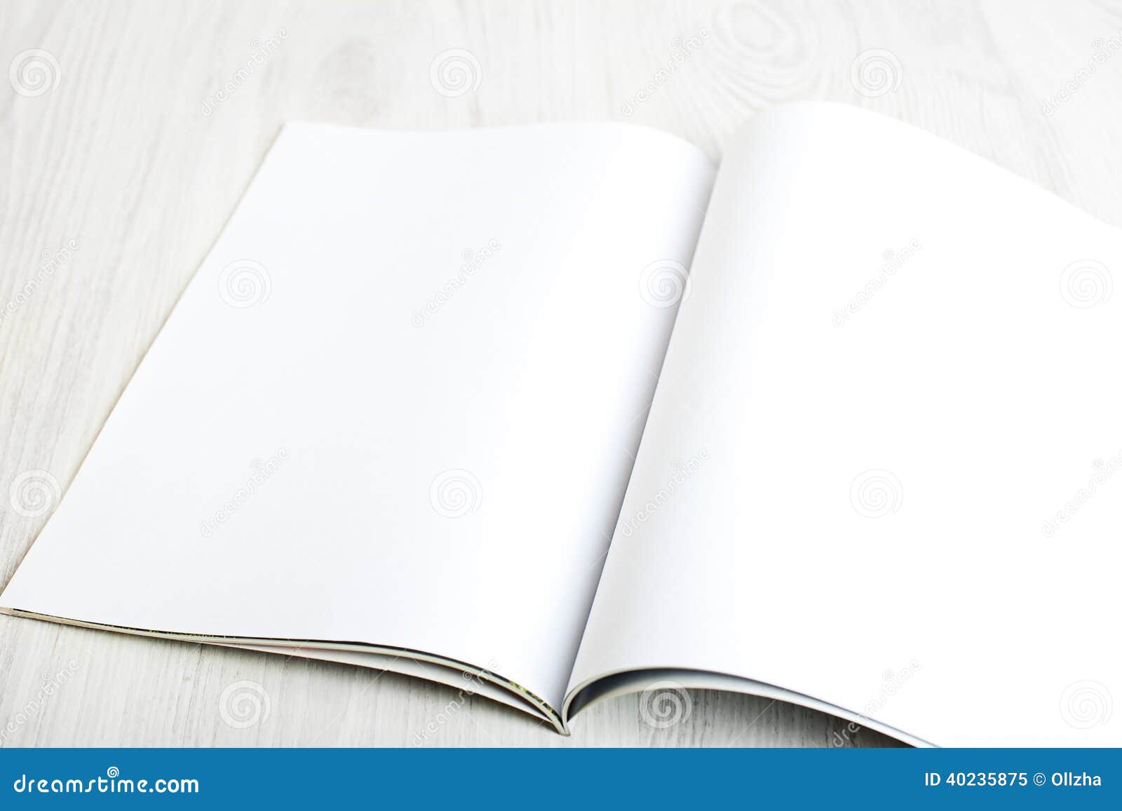 Open Magazine with Blank Pages Stock Image - Image of spread, booklet ...