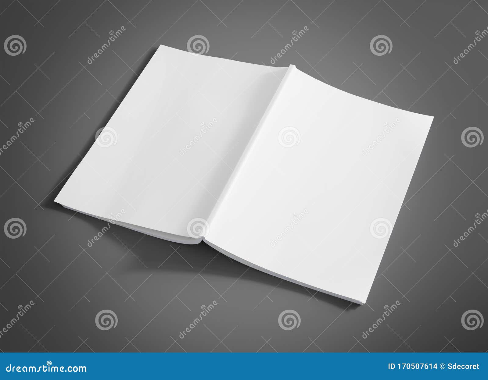 Open Magazine Cover Mockup Isolated on Grey Background 3d Rendering ...