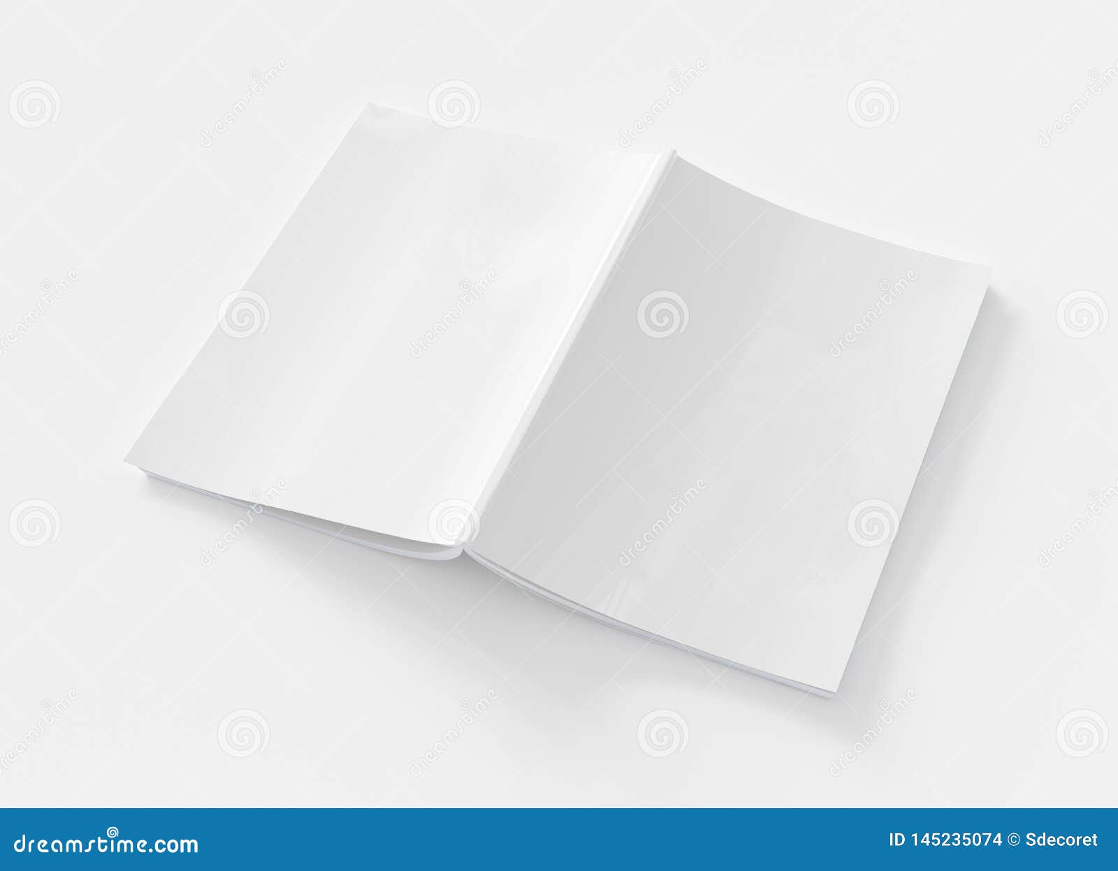 Open Magazine Cover Mockup Isolated on White Background 3d Rendering ...