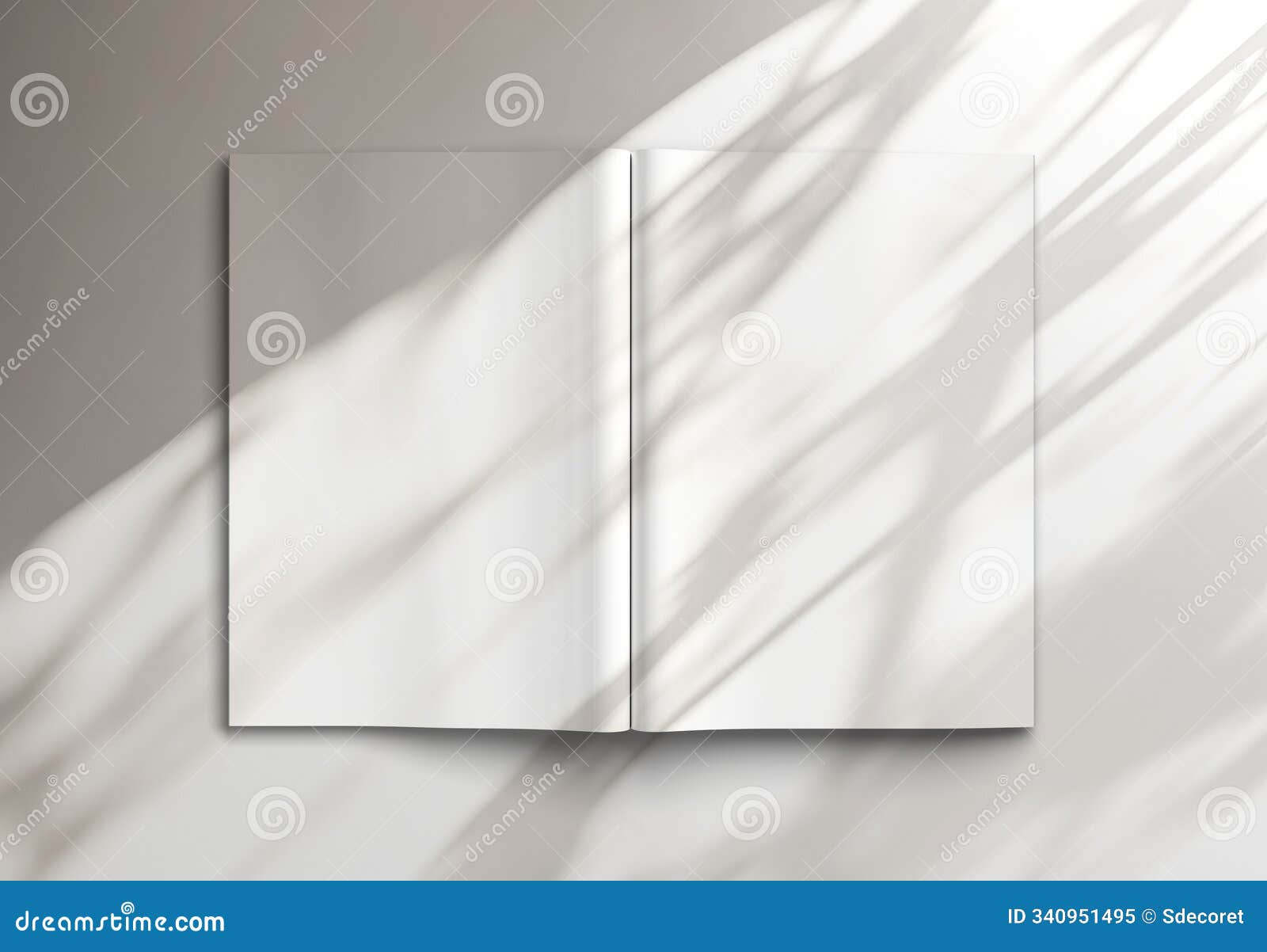 Open Magazine Mockup on White Background with Soft Shadows. 3D ...