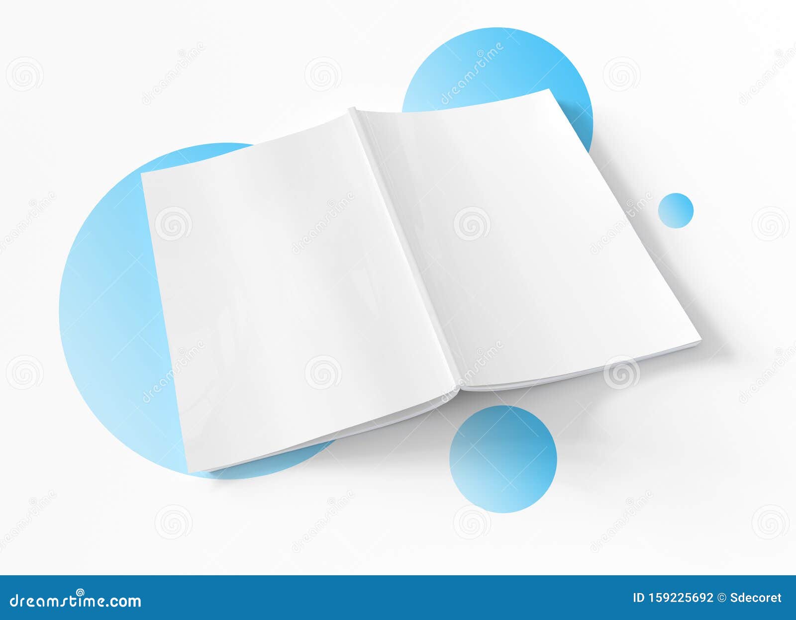 Open Magazine Cover Mockup Isolated on Graphic Background 3d Rendering ...