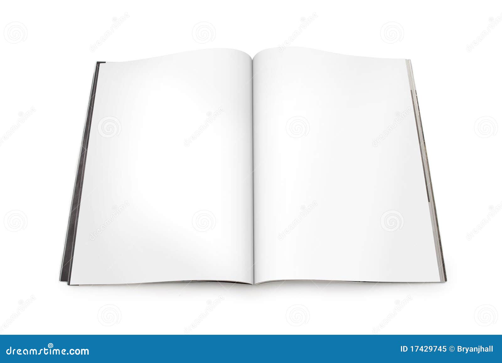 Open Magazine Spread with Blank Pages Stock Image - Image of page ...