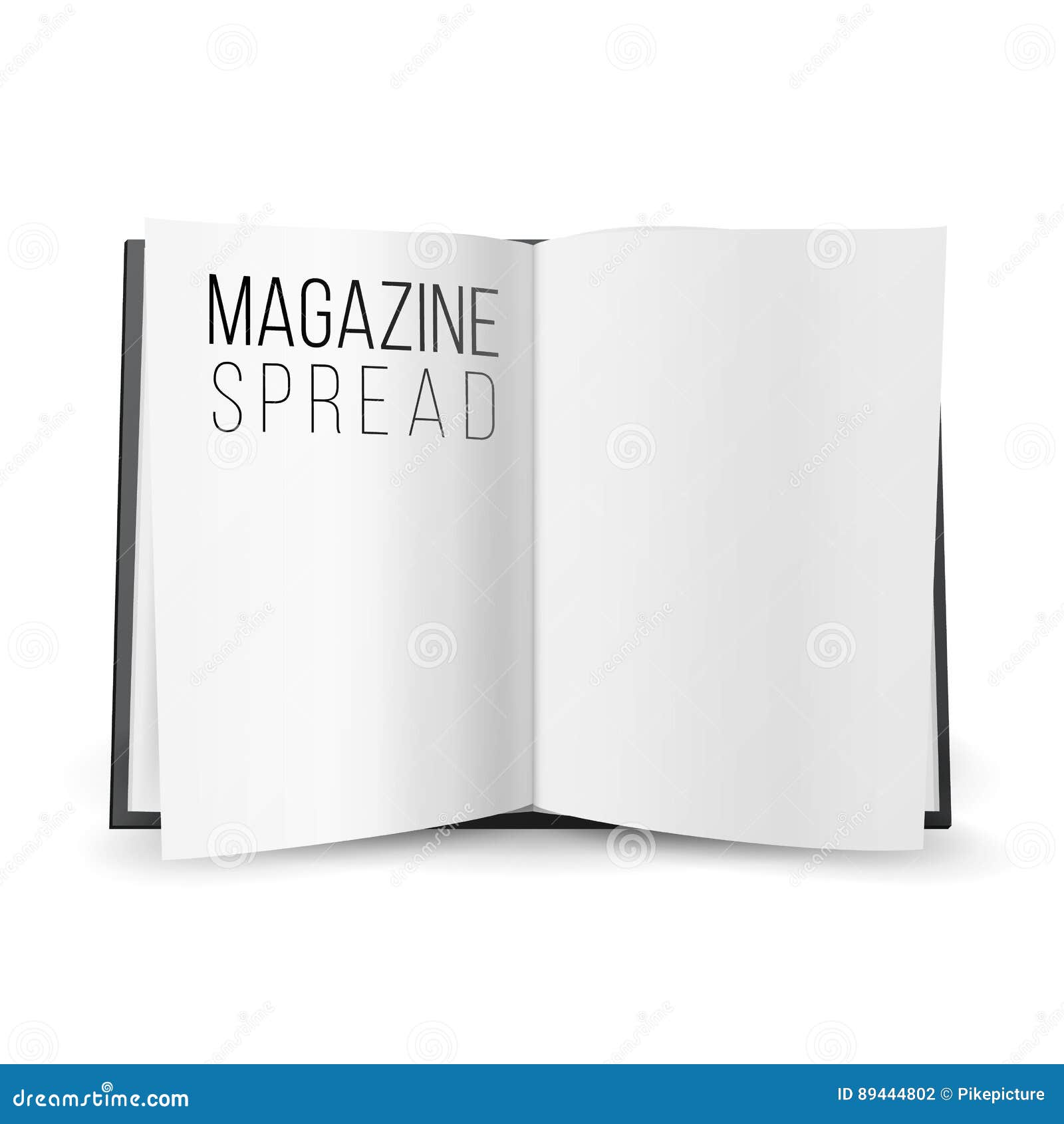 Open Magazine Spread Blank Vector. Double-page Spread with Empty Pages ...