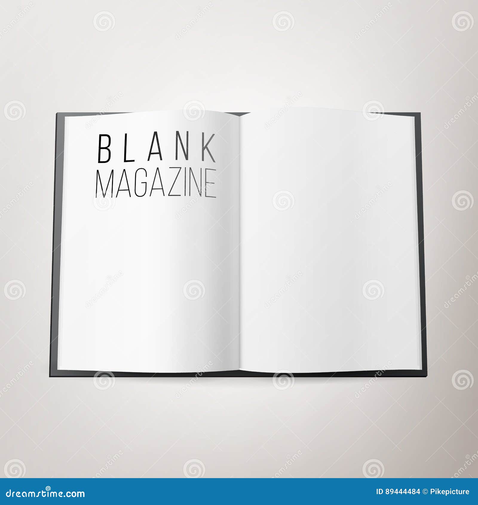 Open Magazine Spread Blank Vector. Double Spread of Magazine, Book or ...