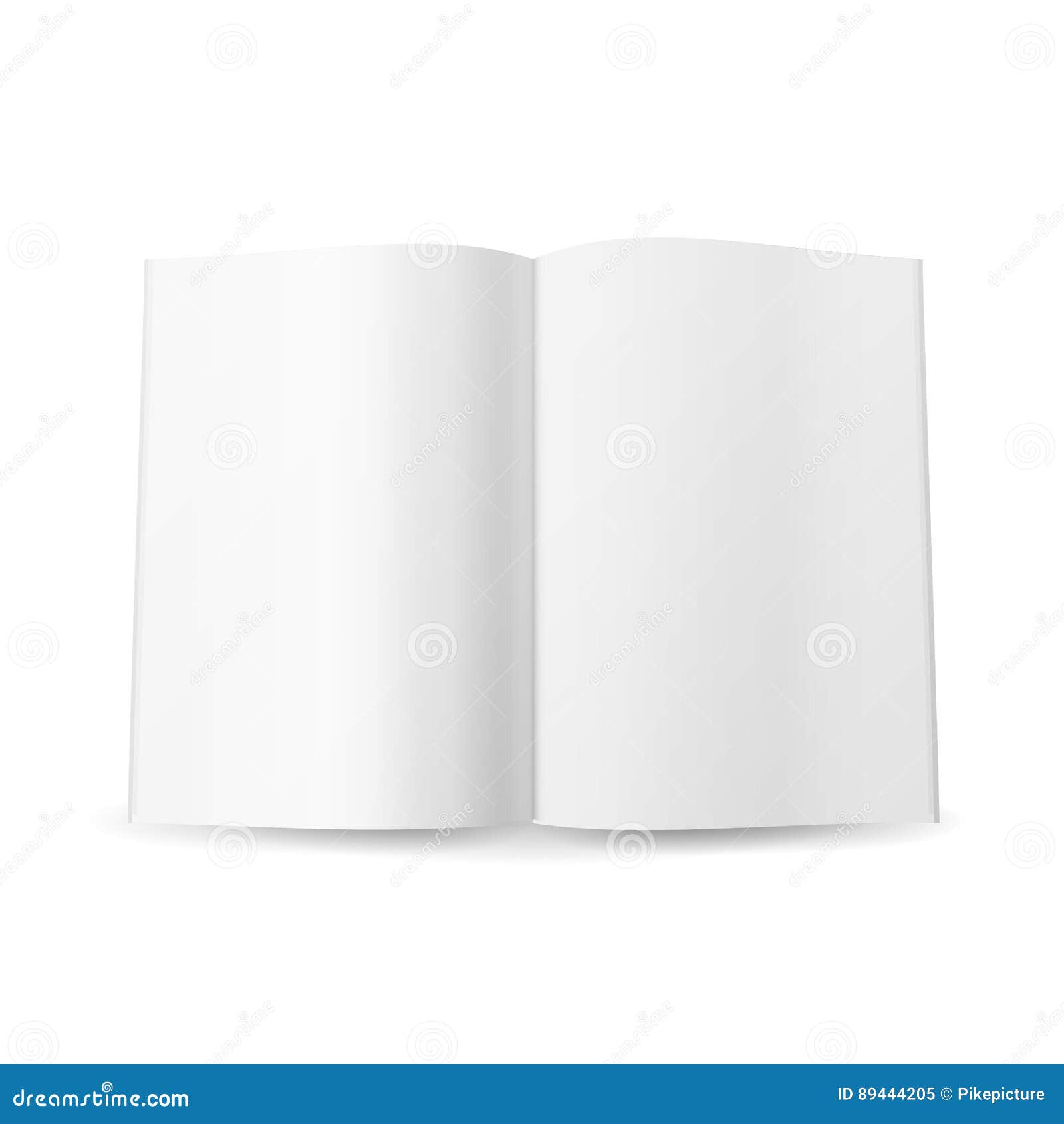 Open Magazine Spread Blank Vector. Isolated on White Background. Stock ...