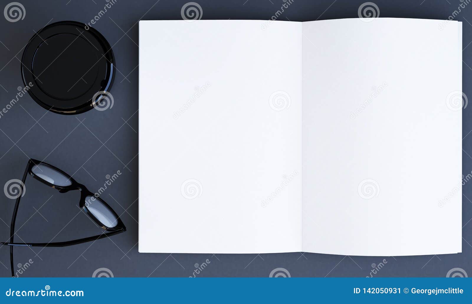 Open magazine top view stock illustration. Illustration of magazine ...