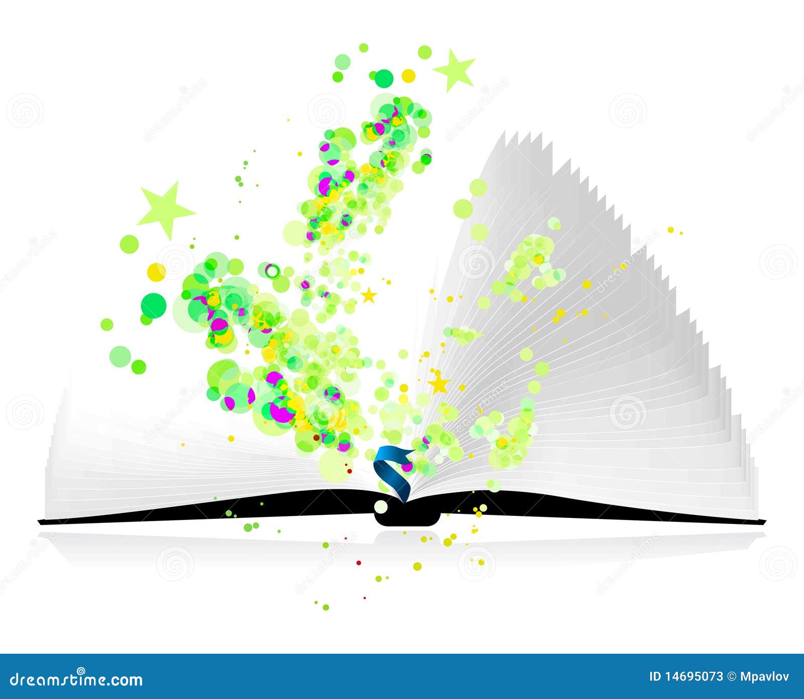 Open magic book stock vector. Illustration of blank, paper - 14695073