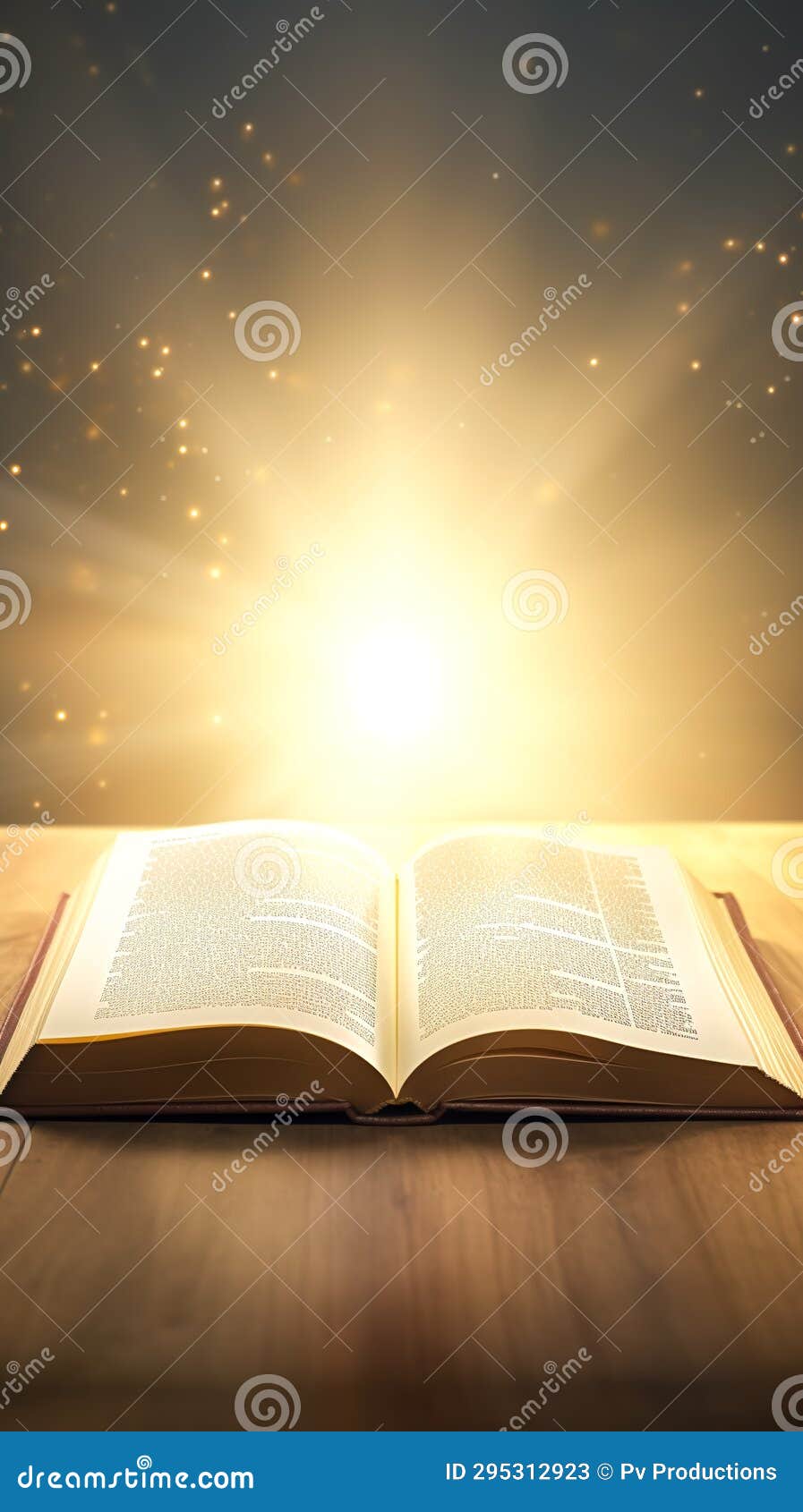 An Open Magic Book with Bright Sparkling Light Rays. Stock Image ...