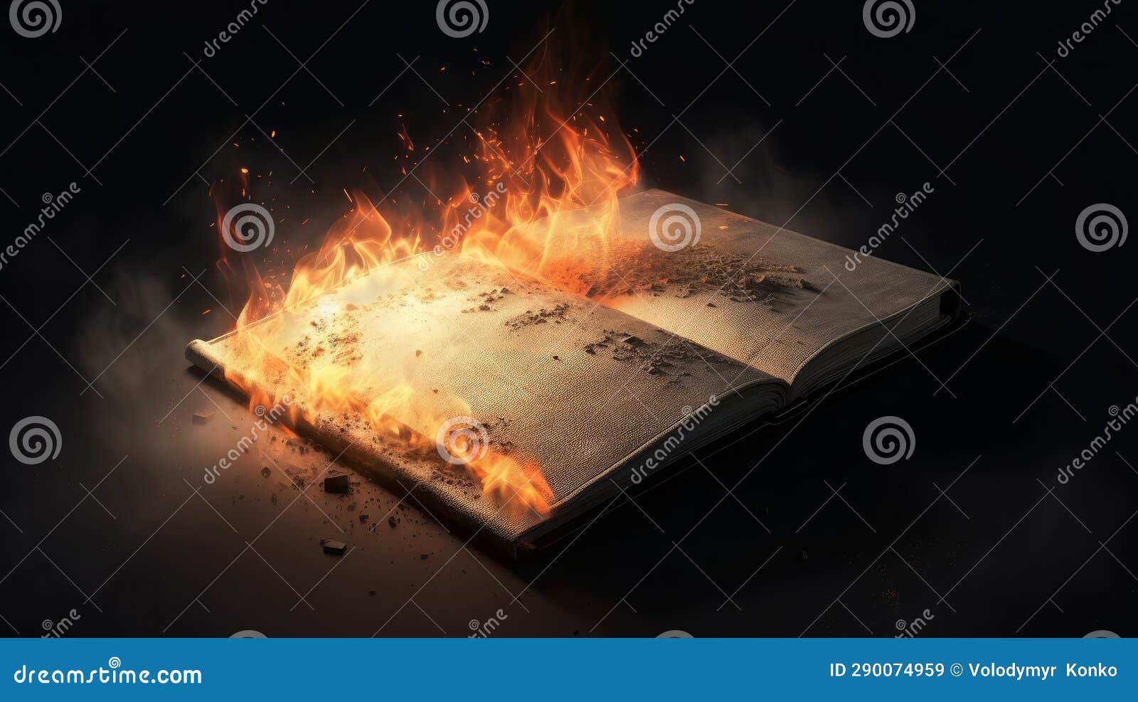 An Open Magic Book Full of Fire Magic. Created with Generative AI ...