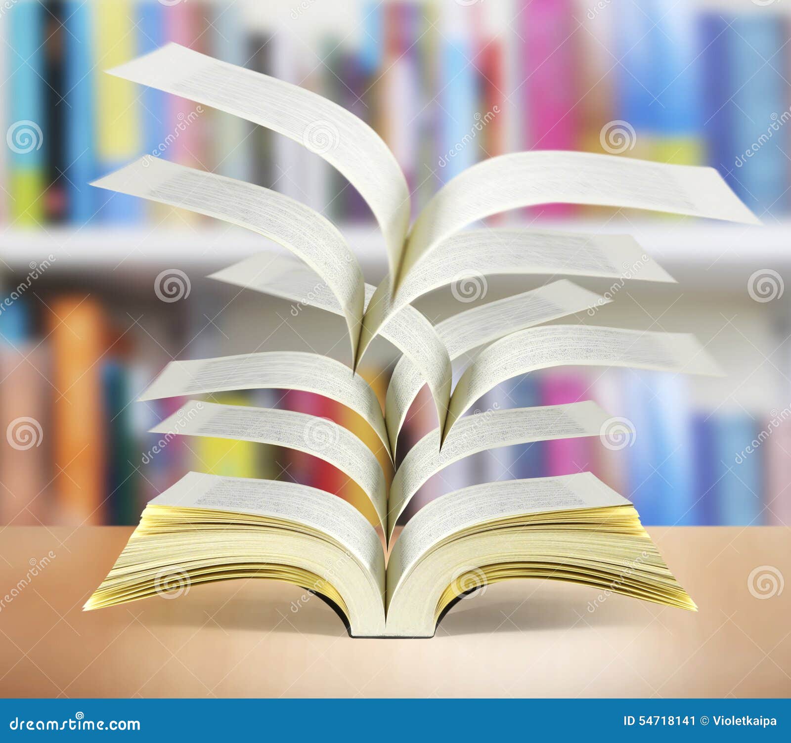 Open magic book stock illustration. Illustration of school - 54718141