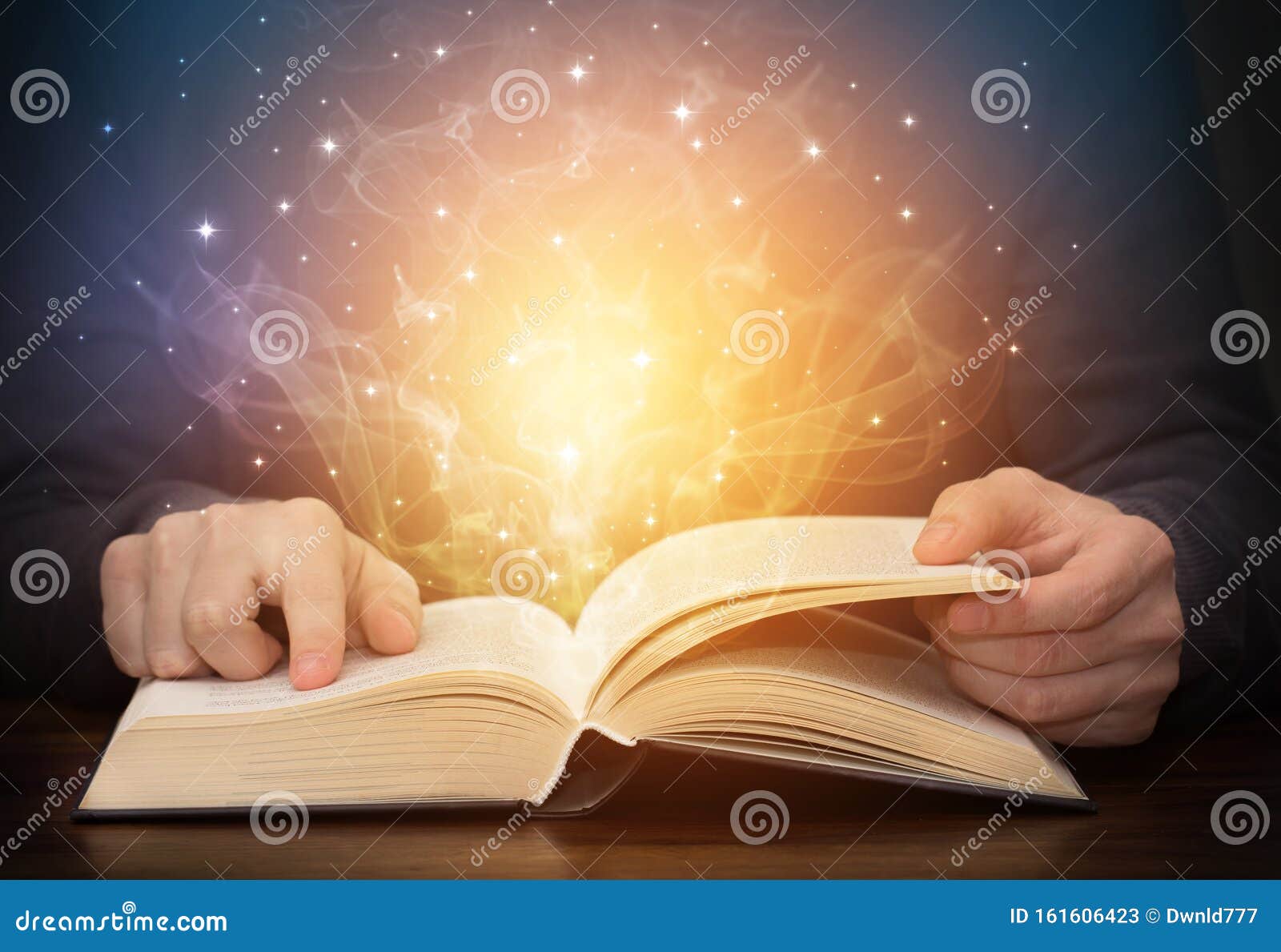 Open Magic Book with Shining Light Sparkles Stock Image - Image of ...