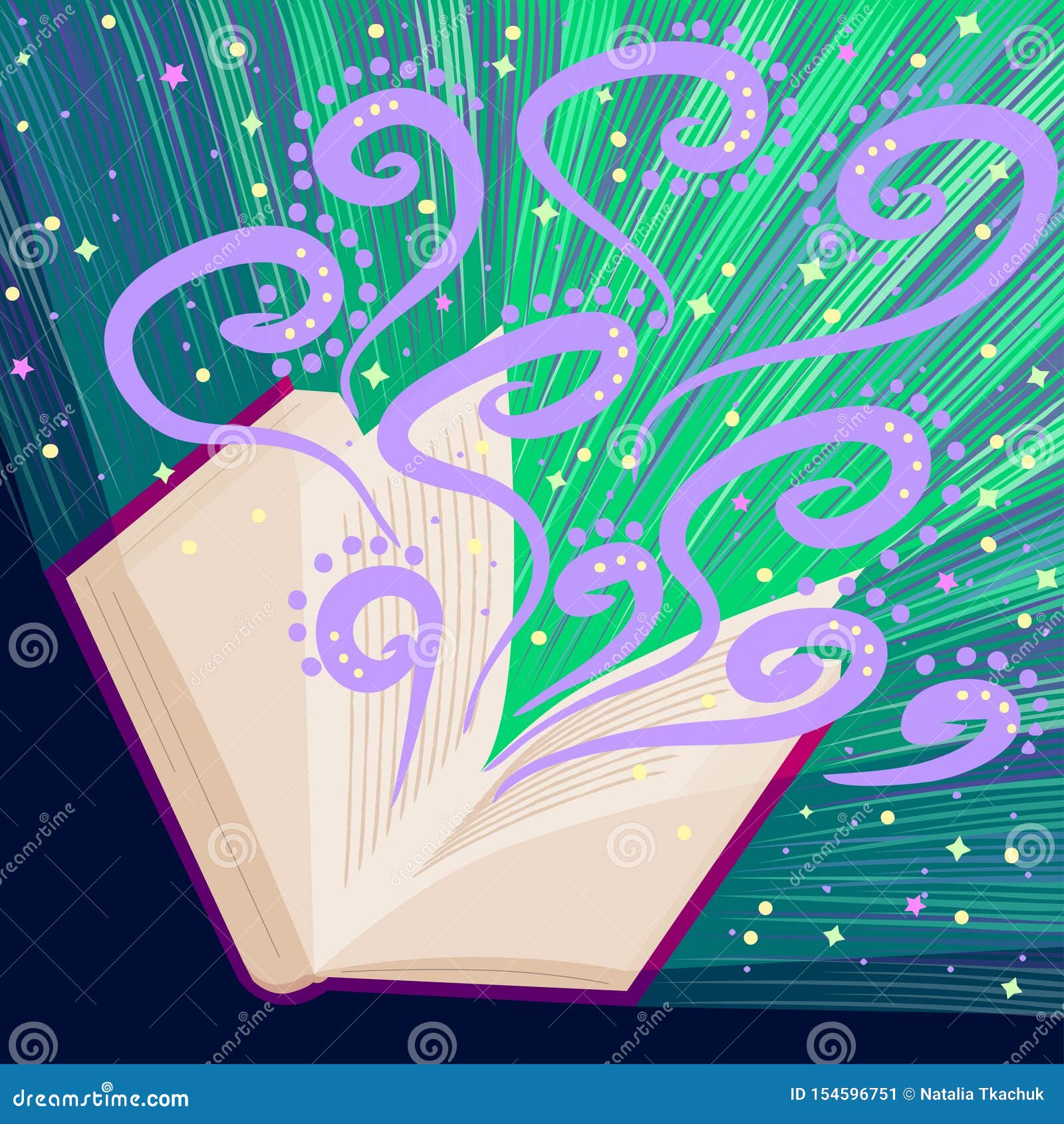 Open Magic Book is Shining, Vector Illustration Stock Vector ...