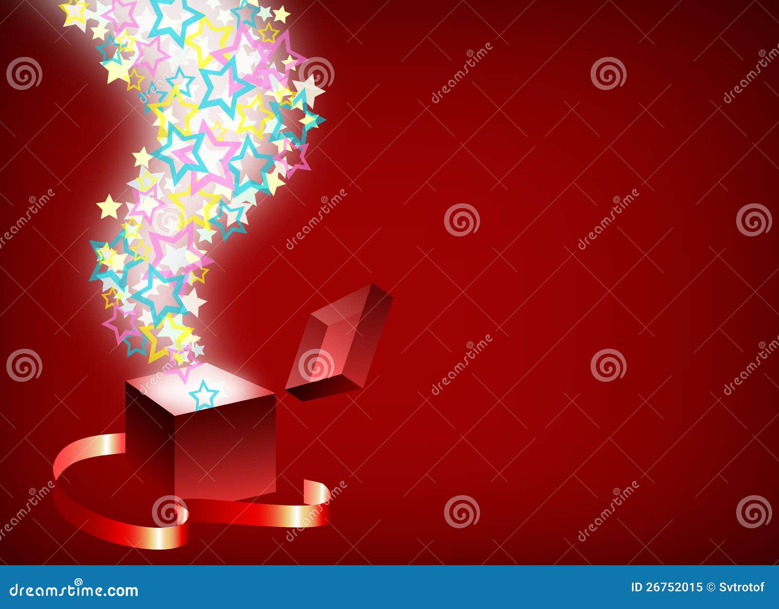 Open magic gift box stock illustration. Illustration of happy - 26752015