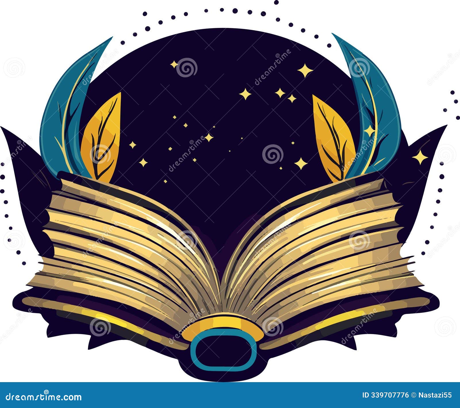 Open Magical Book stock illustration. Illustration of decorative ...