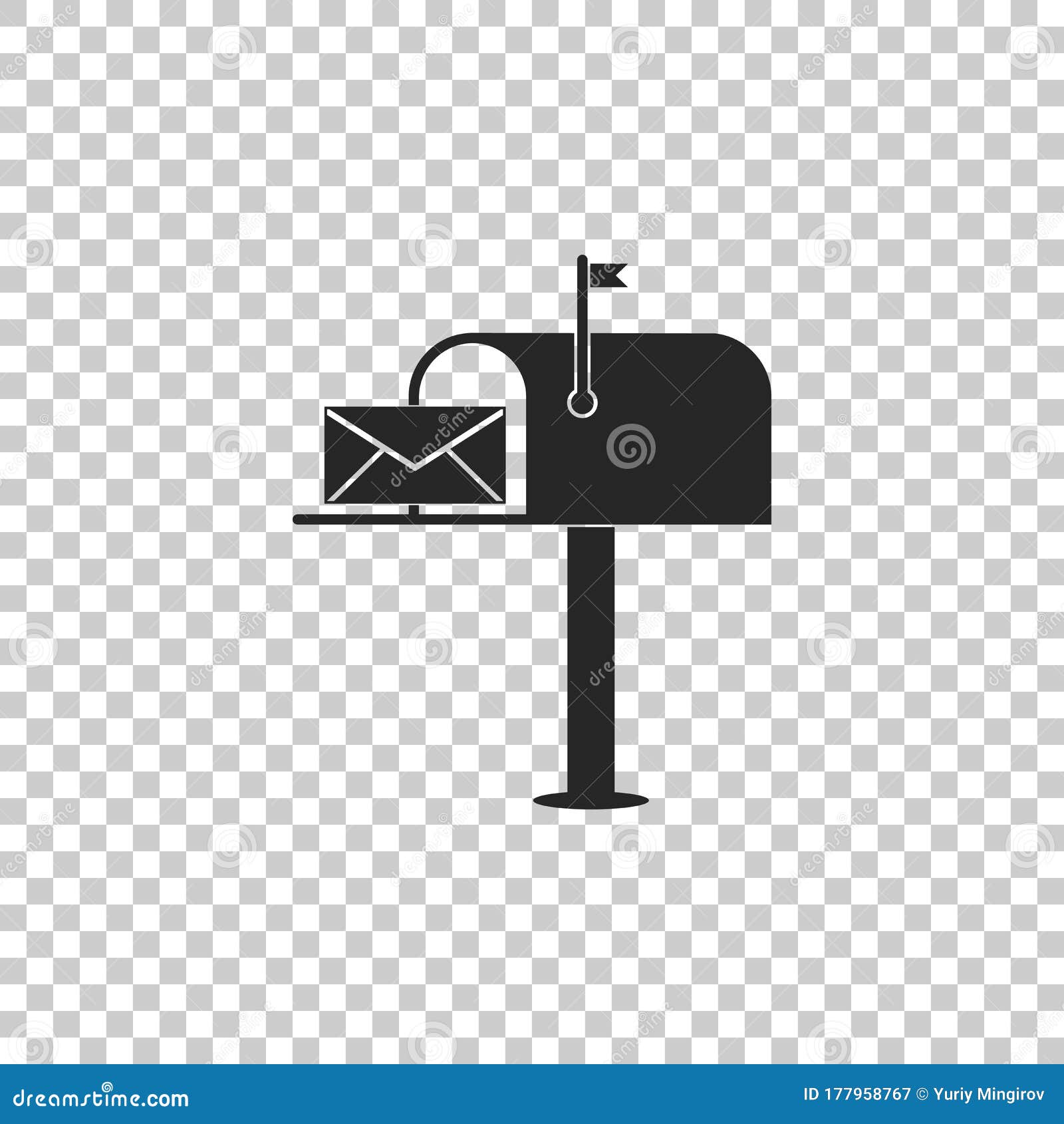 Open Mail Box with an Envelope Icon Isolated on Transparent Background ...