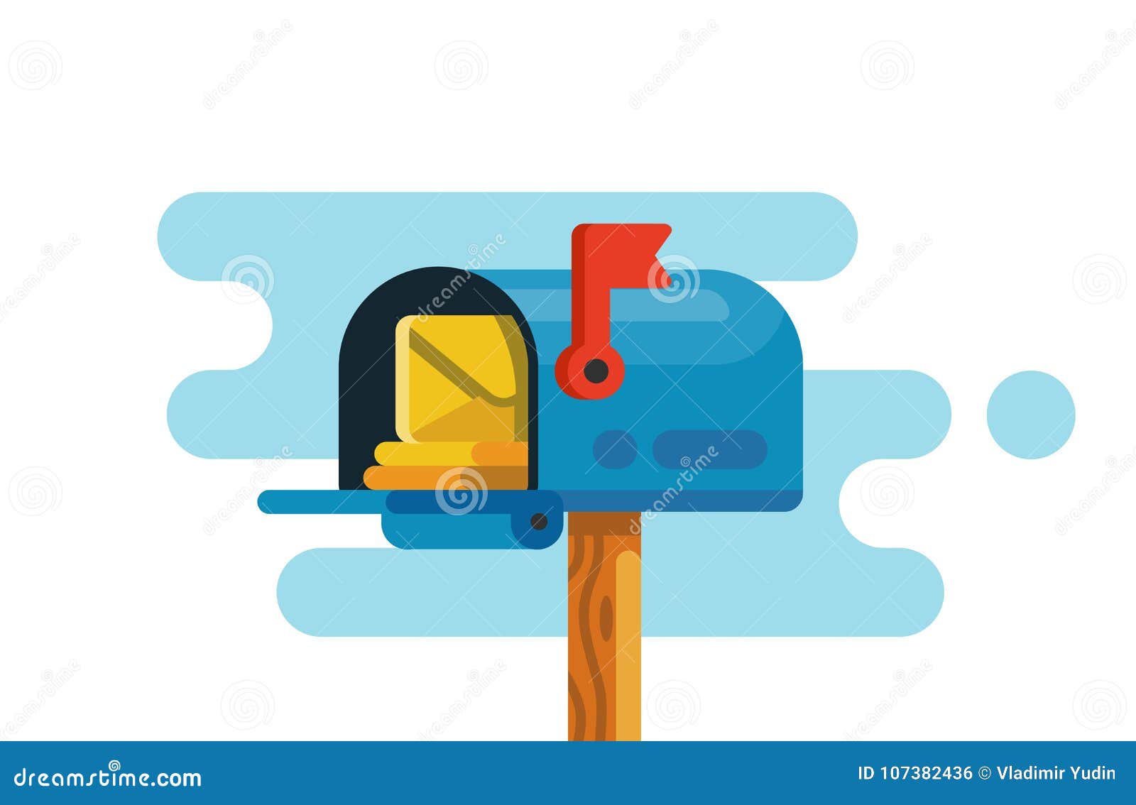 Open mail box with mails. stock vector. Illustration of open - 107382436