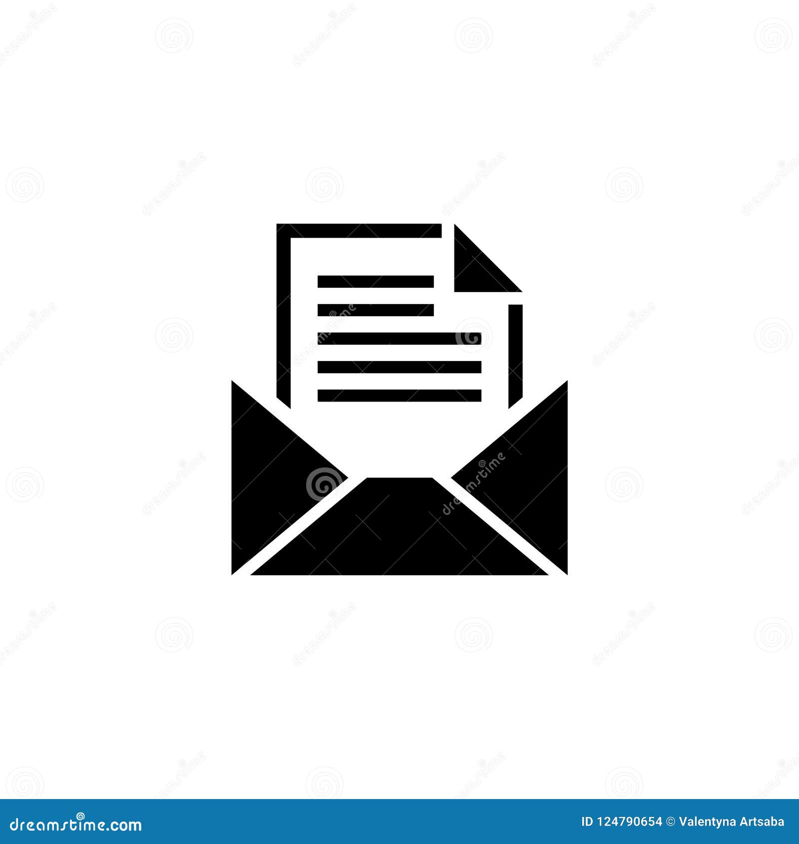 Open Mail Envelope Flat Vector Icon Stock Vector - Illustration of ...