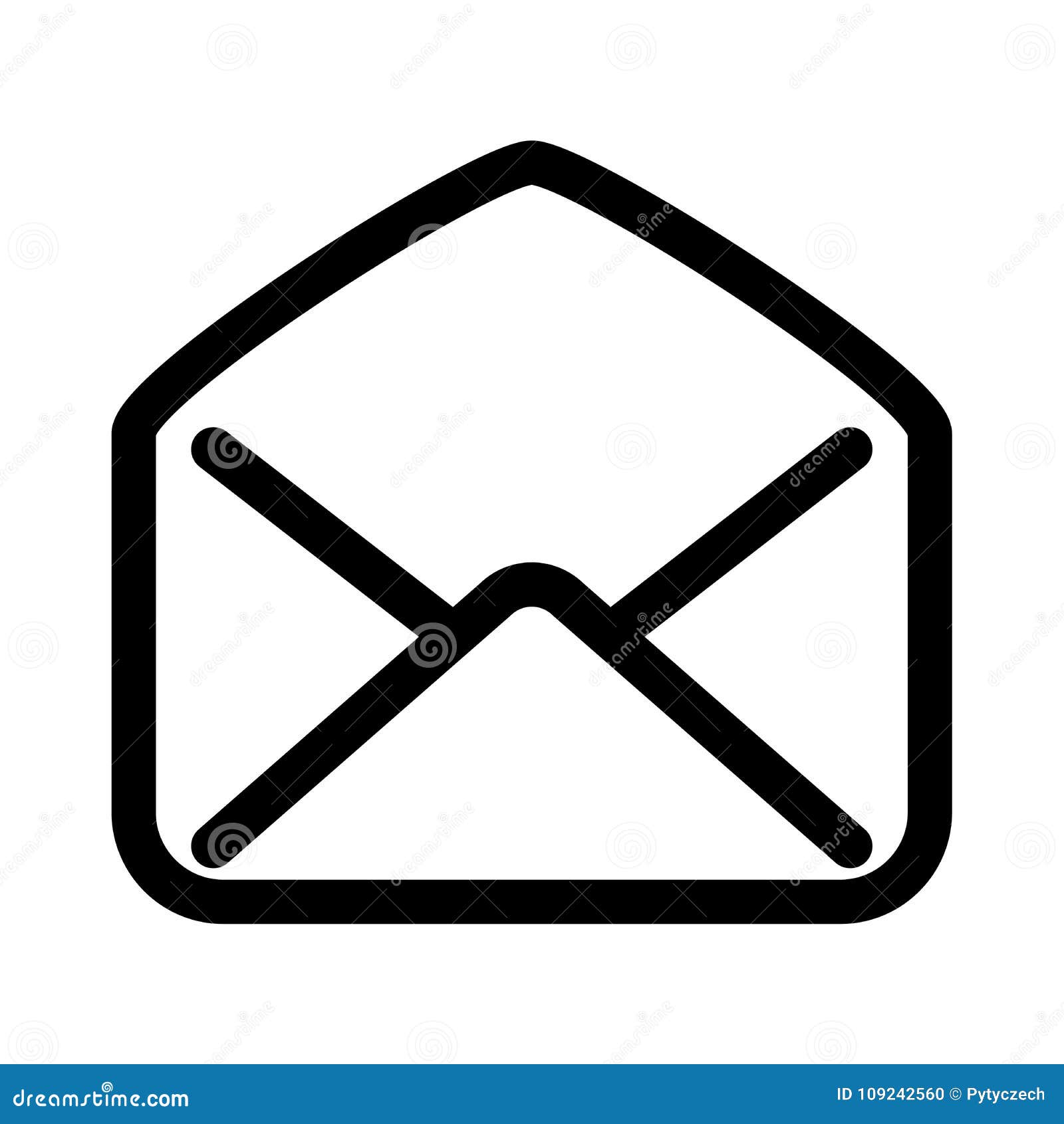 Open Mail Envelope Icon. Symbol of Read E-mail Communication or Post ...