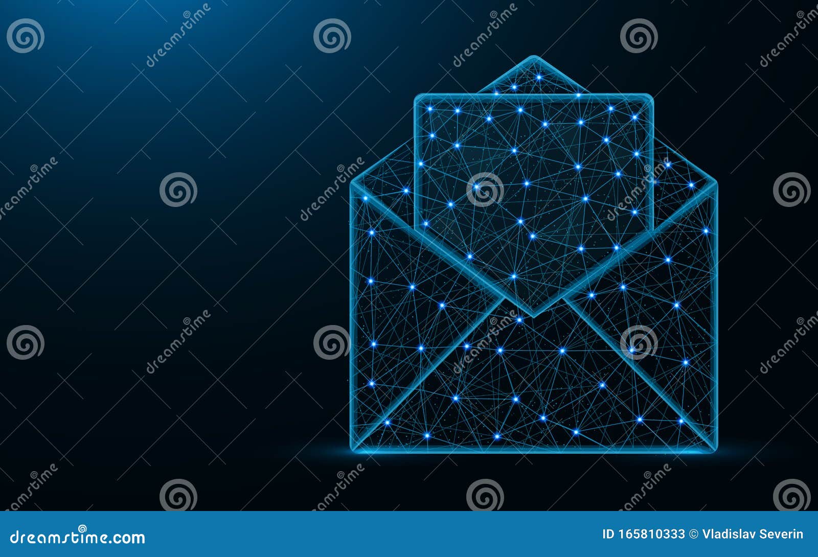 Open Mail Envelope Poly Design, Mail Abstract Geometric Image Stock ...