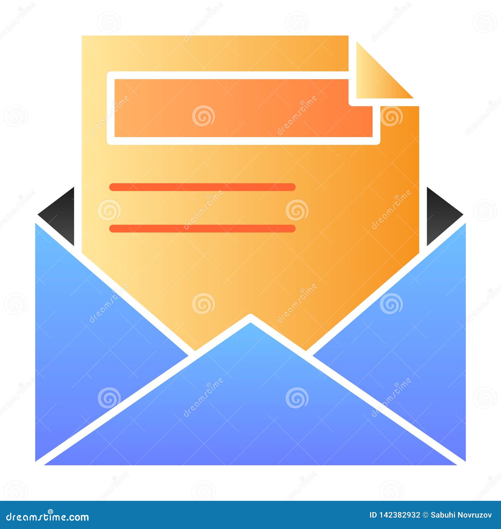 Open Mail Flat Icon. Envelope and Letter Color Icons in Trendy Flat ...