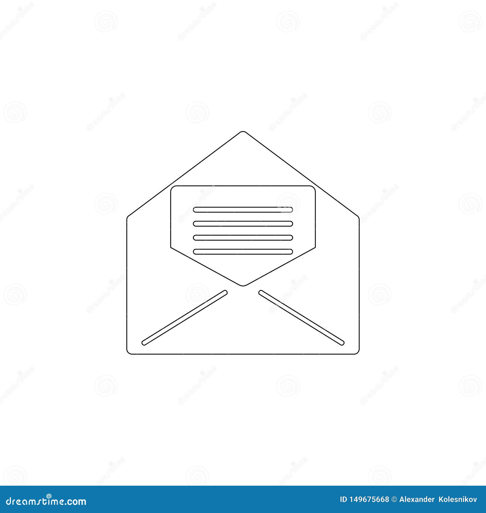 Open Mail. Flat Vector Icon Stock Vector - Illustration of envelope ...