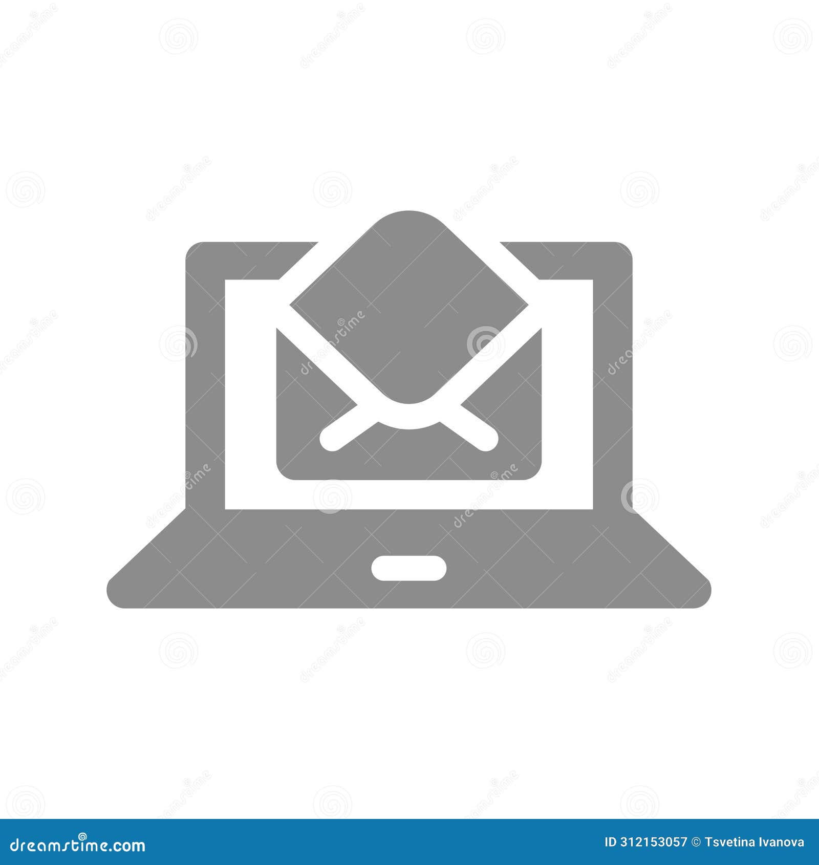 Open Mail and Laptop Vector Icon Stock Vector - Illustration of sign ...