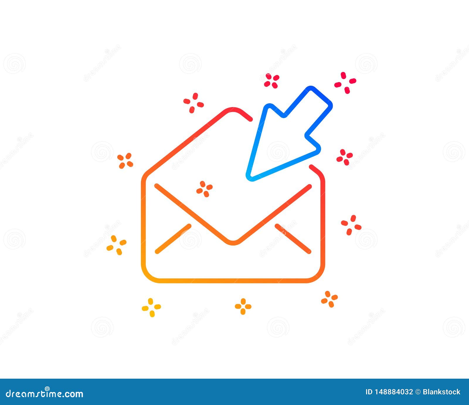 Open Mail Line Icon. View Message Correspondence Sign. Vector Stock ...