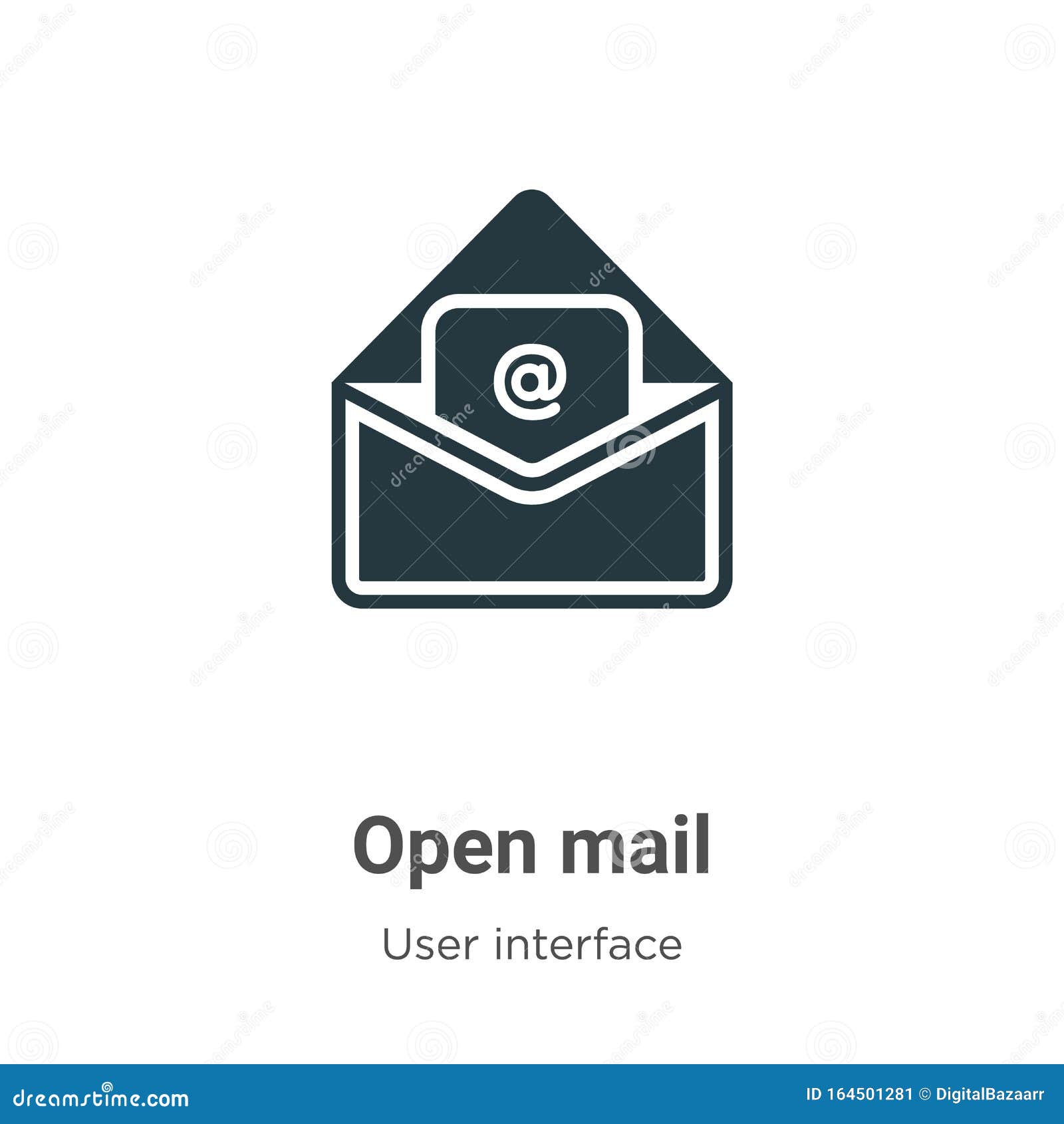 Open Mail Vector Icon on White Background. Flat Vector Open Mail Icon ...