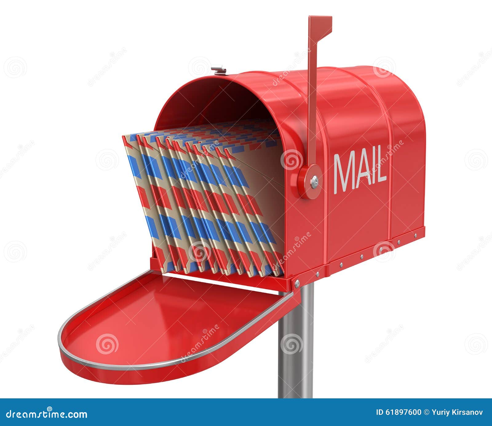 Open Mailbox (clipping Path Included) Stock Illustration - Illustration ...
