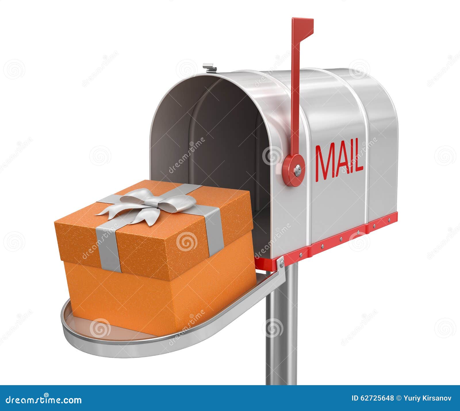 Open Red Mailbox. Mail And Message. Cartoon Flat Illustration. Work ...