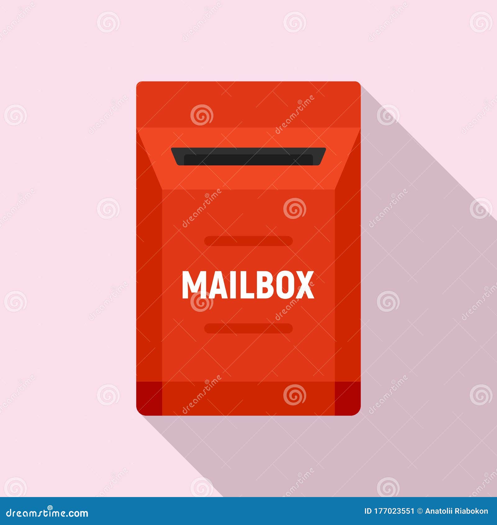 Open Mailbox Icon, Flat Style Stock Vector - Illustration of mailbox ...