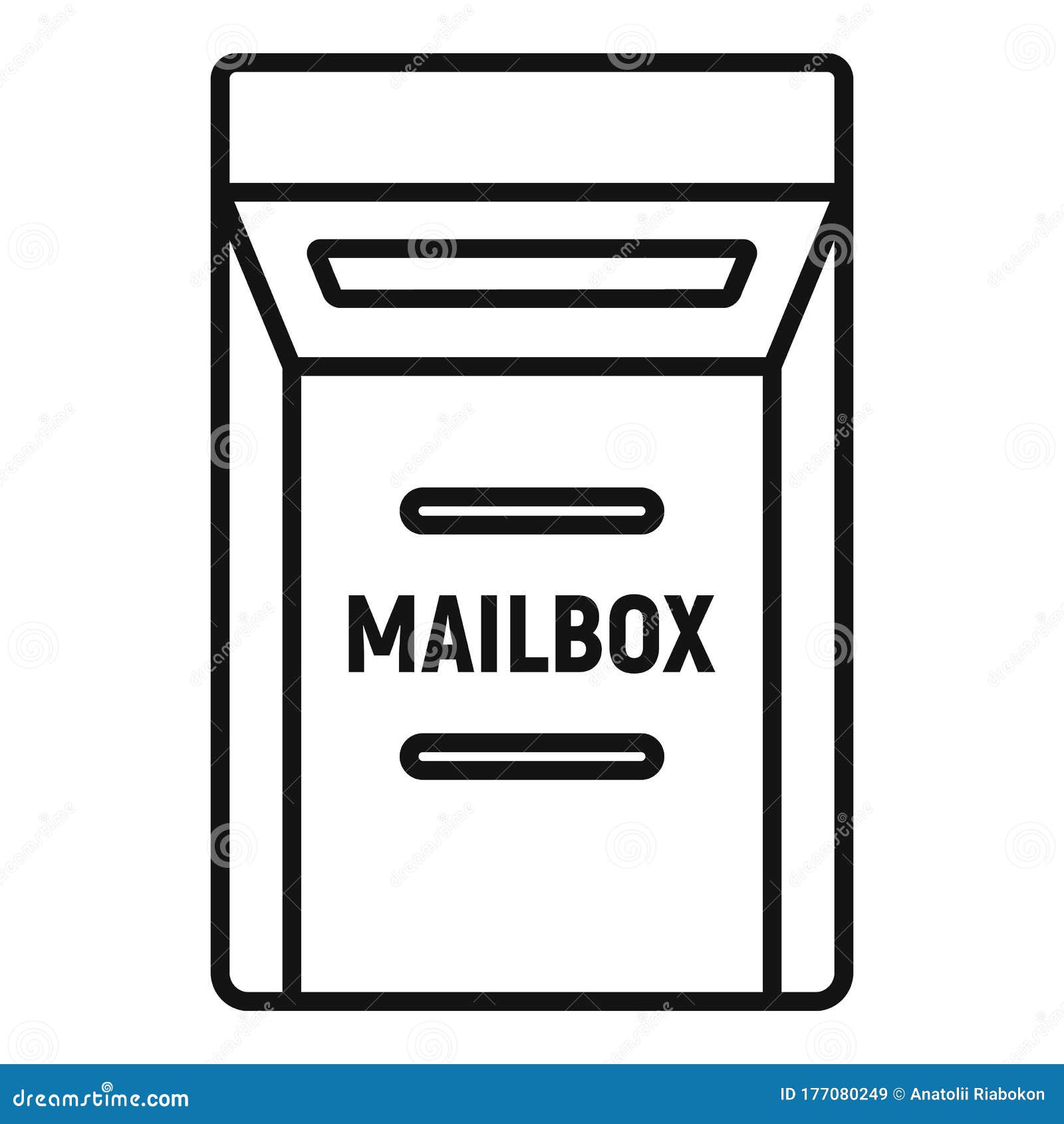 Open Mailbox Icon, Outline Style Stock Vector - Illustration of icon ...