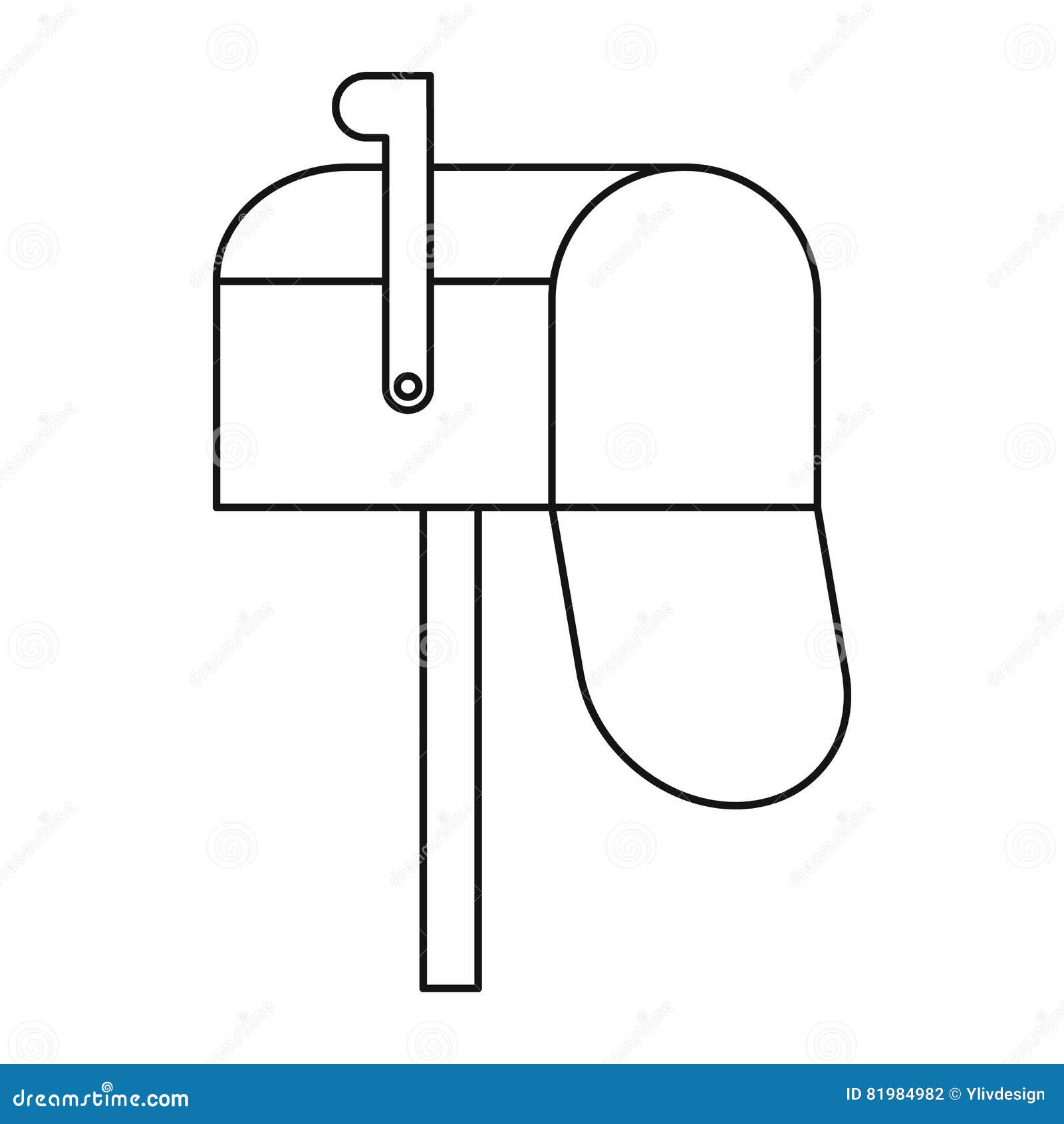 Open Mailbox Icon, Outline Style Stock Vector - Illustration of concept ...