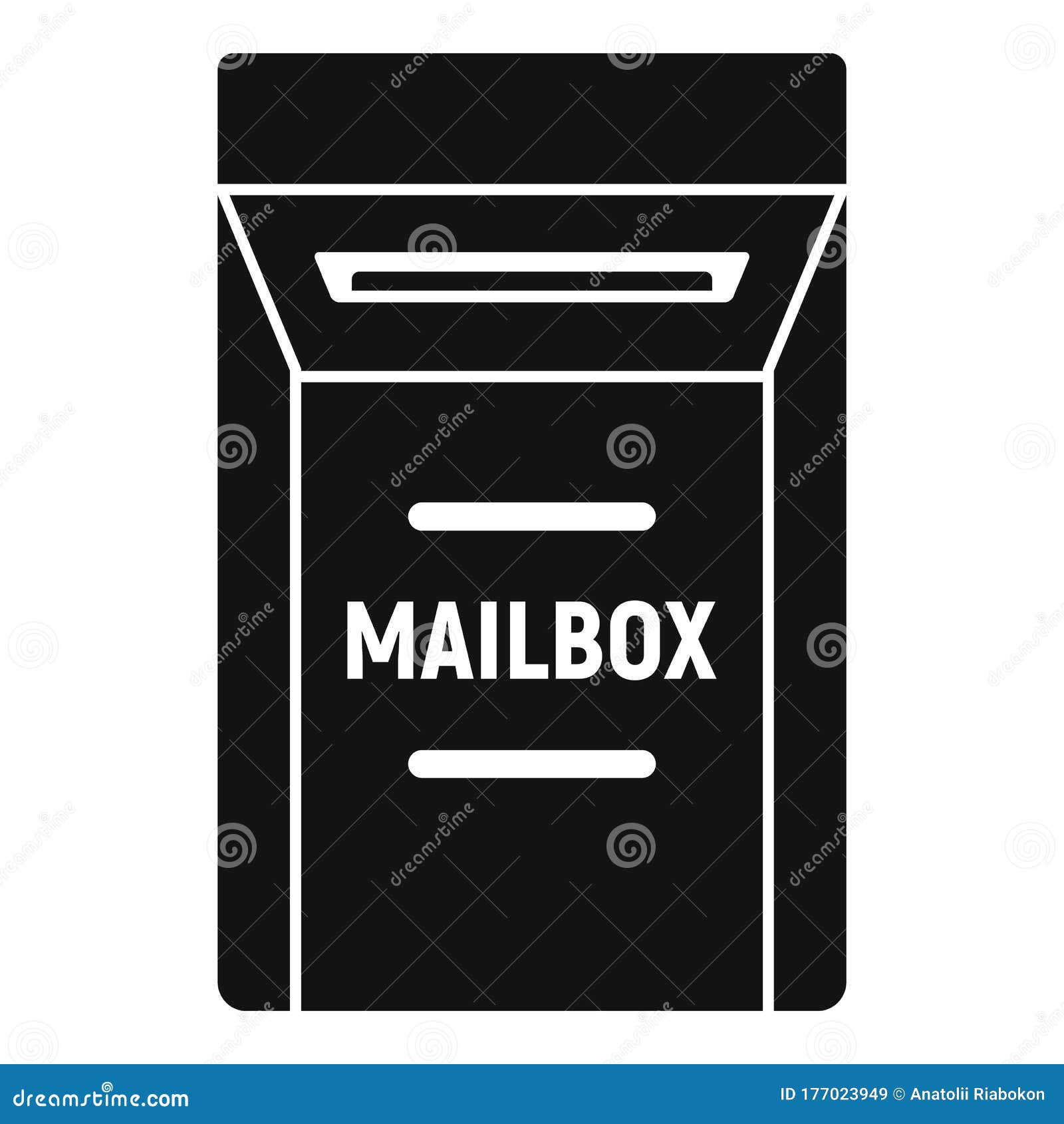 Open Mailbox Icon, Simple Style Stock Vector - Illustration of contacts ...