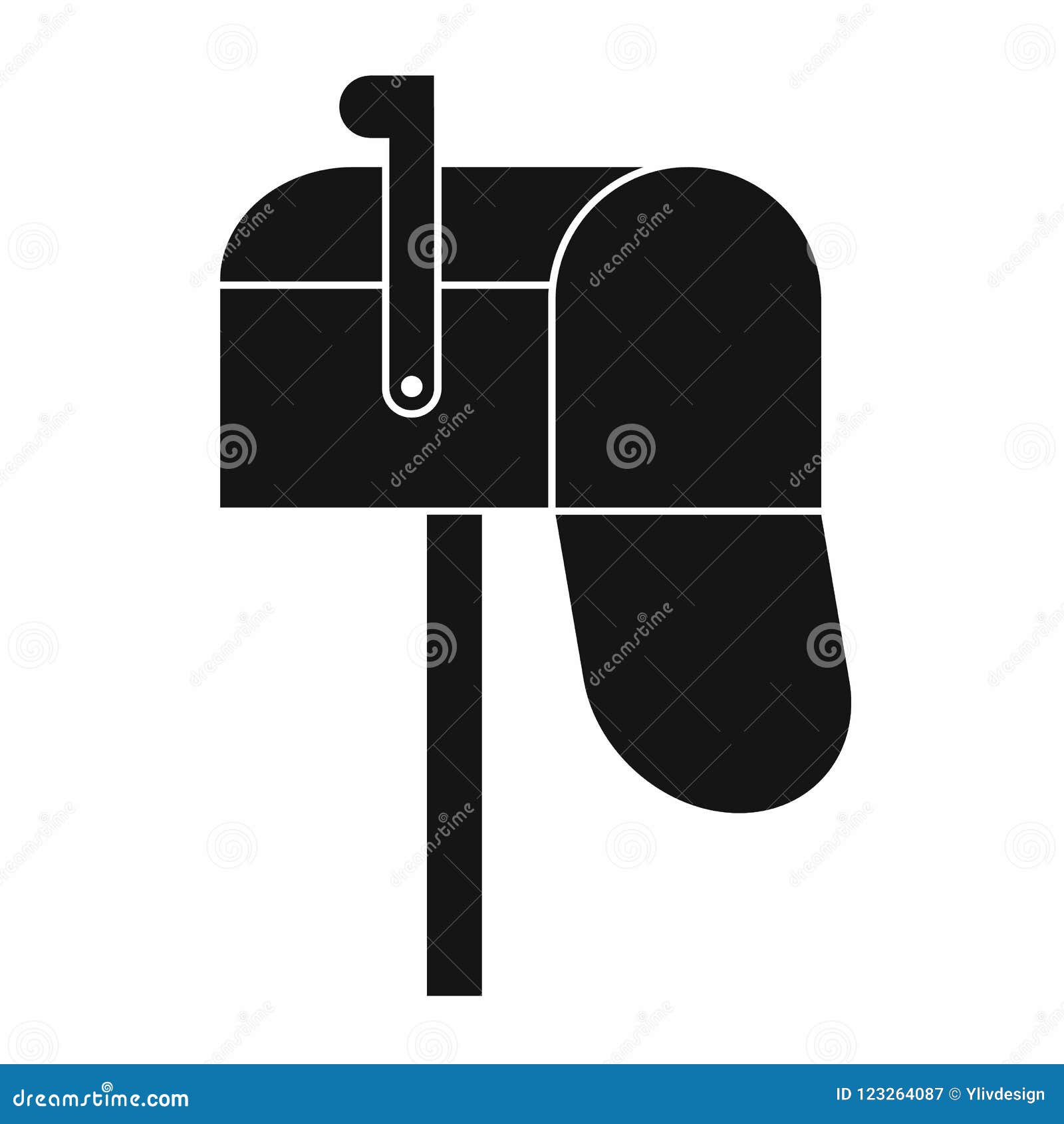 Open Mailbox Icon, Simple Style Stock Illustration - Illustration of ...