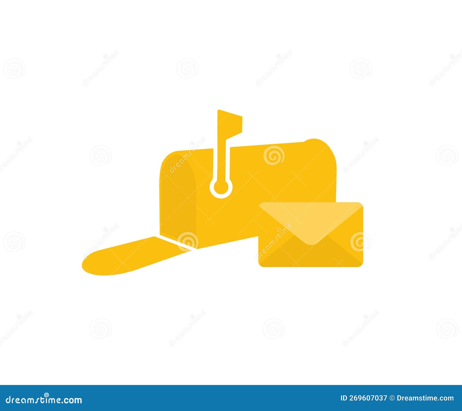 Open Mailbox with Letter Outside Logo Design. Postal Service Objects ...