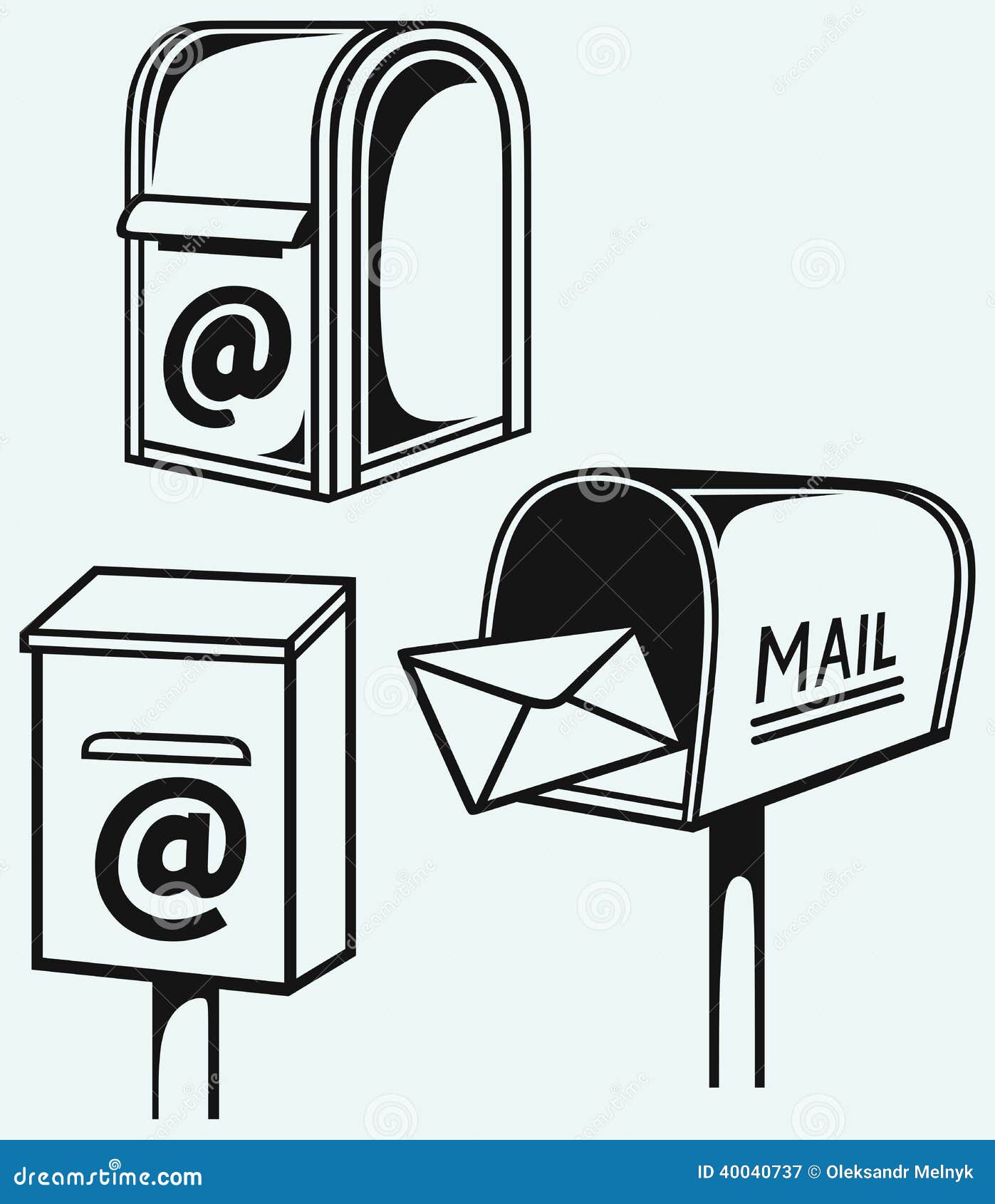 Open Mailbox with letters stock vector. Illustration of open - 40040737