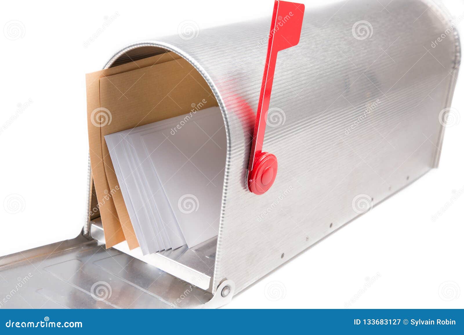 Open Mailbox Outside House on White Background Stock Image - Image of ...