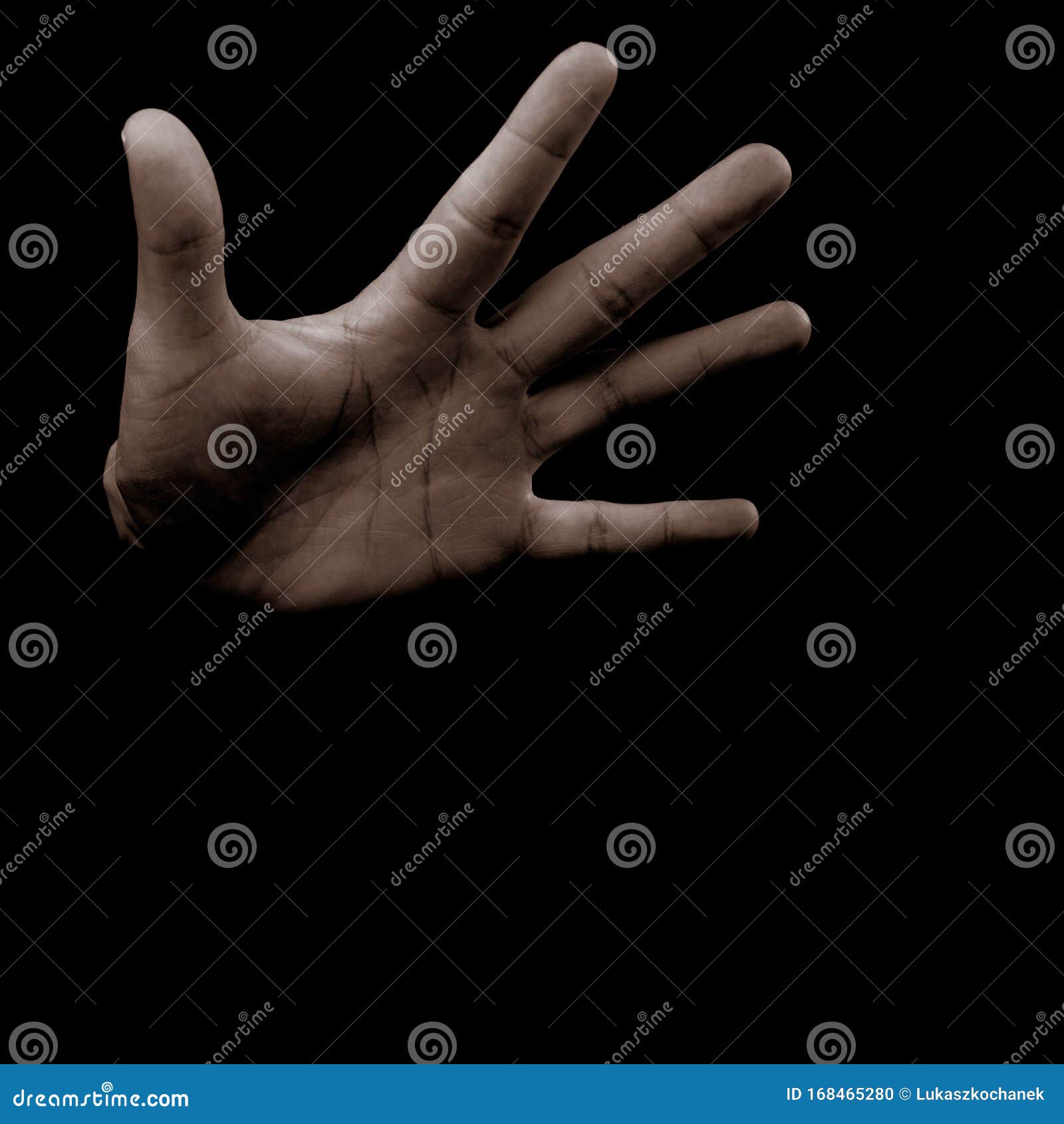 Open Male Hands, Palms Close Up On Black Background, Isolated Image ...
