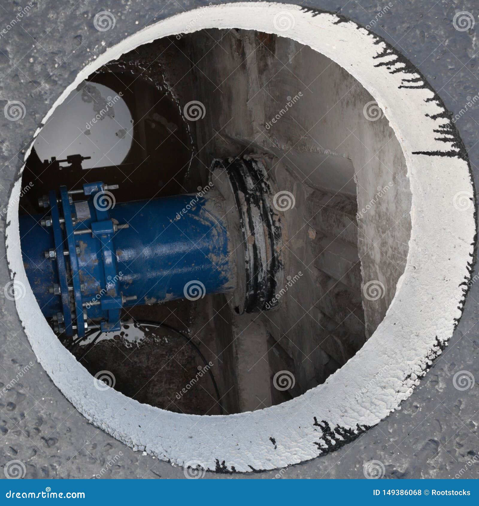 Open Manhole in the Concrete Block Stock Photo - Image of manhole ...