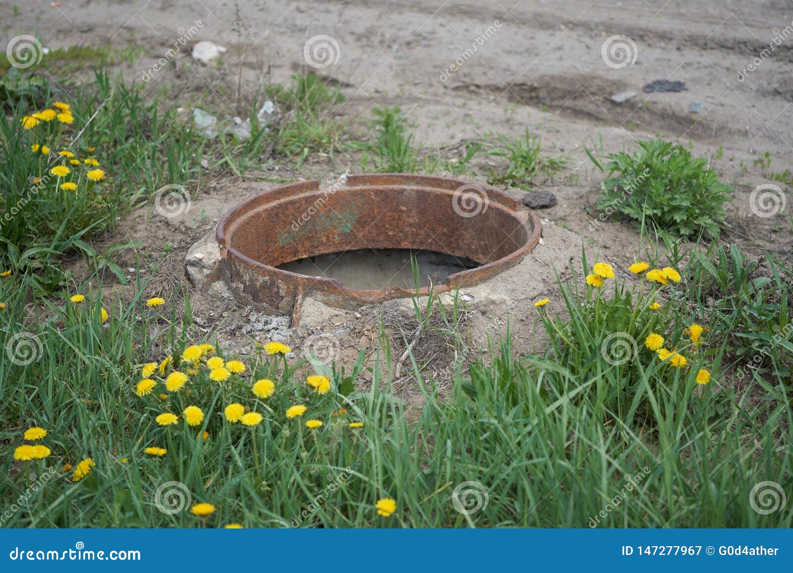 Open manhole stock image. Image of safety, spring, danger - 147277967