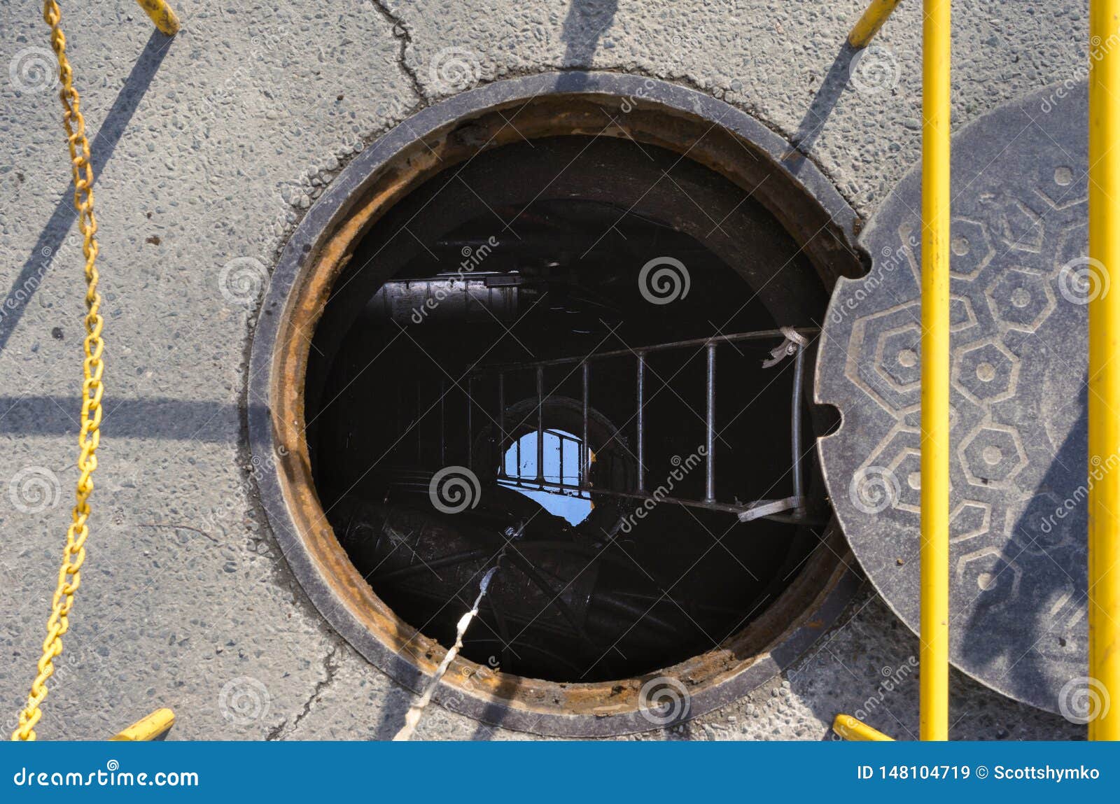Open Manhole Without Cover Stock Photography | CartoonDealer.com #59898020