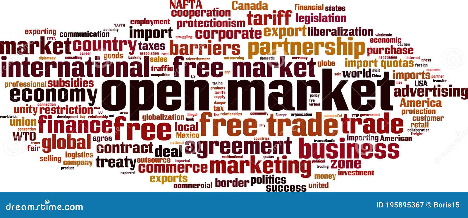 Open market word cloud stock vector. Illustration of border - 195895367