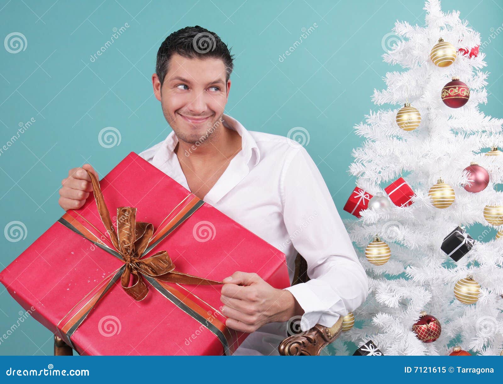 Open x-mas gift stock image. Image of xmas, smile, celebrate - 7121615